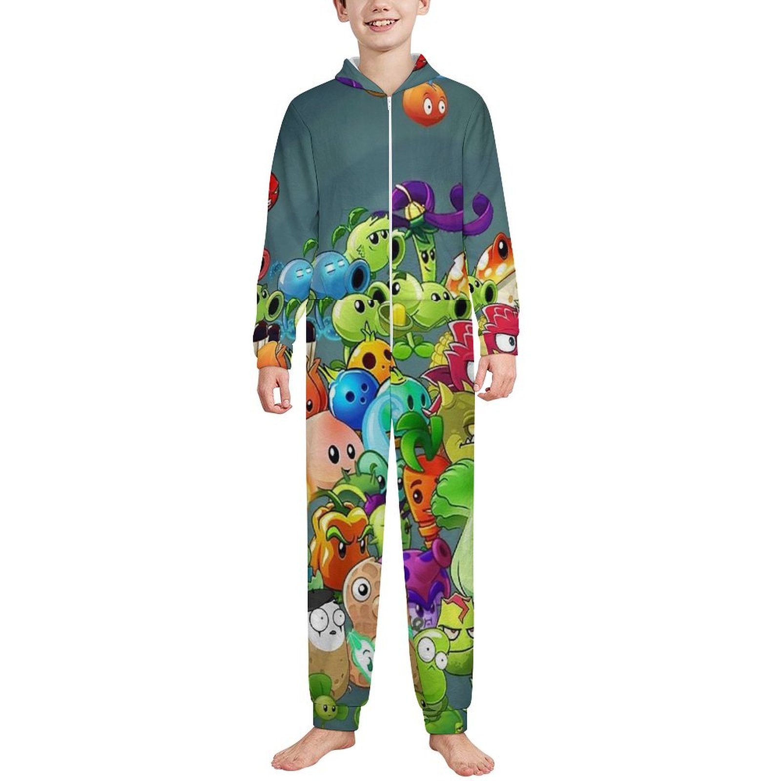 Plants Vs Zombies Kids Union Suit One Piece Pajama Onesie Sleepwear for ...