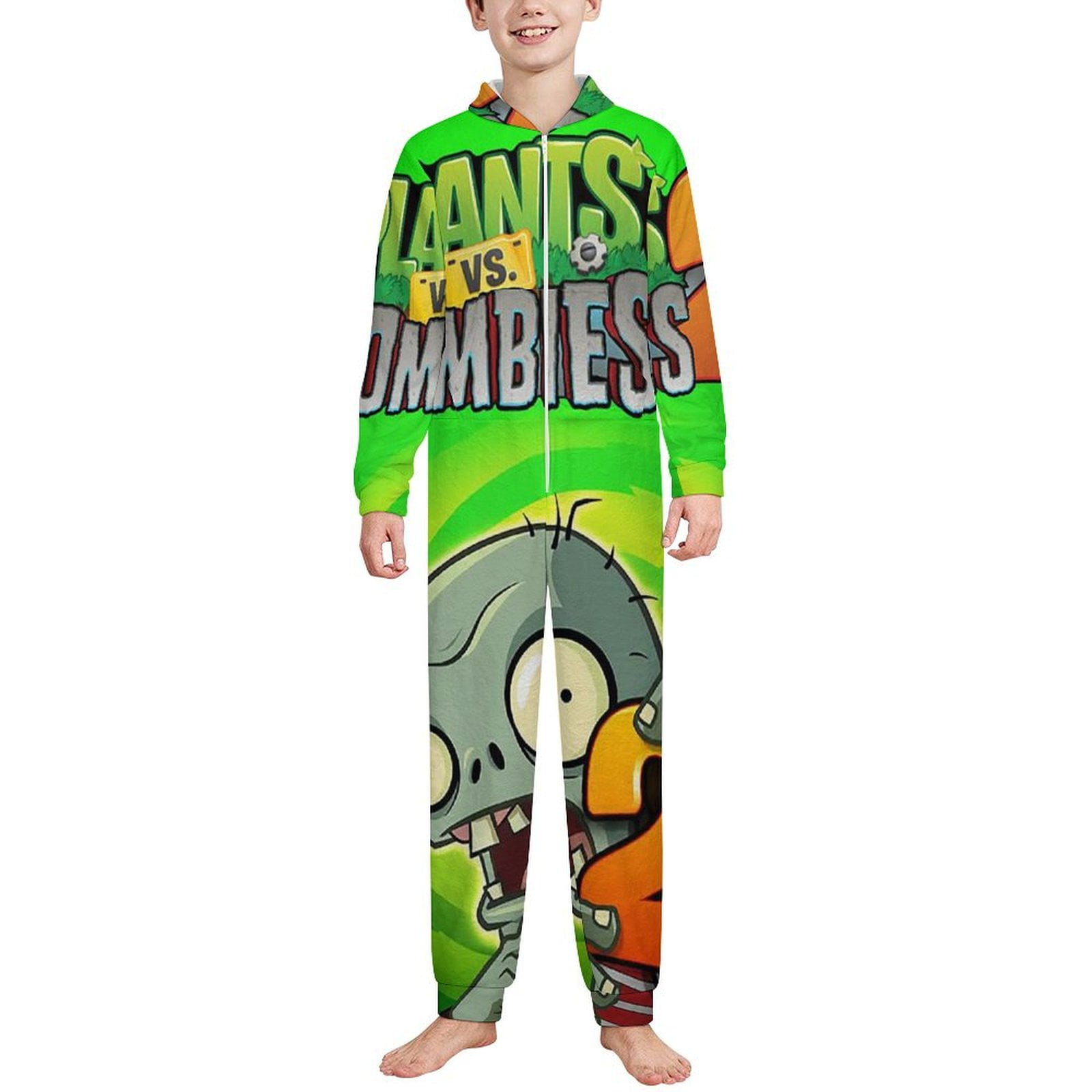 Plants Vs Zombies Kids Union Suit One Piece Pajama Onesie Sleepwear for ...