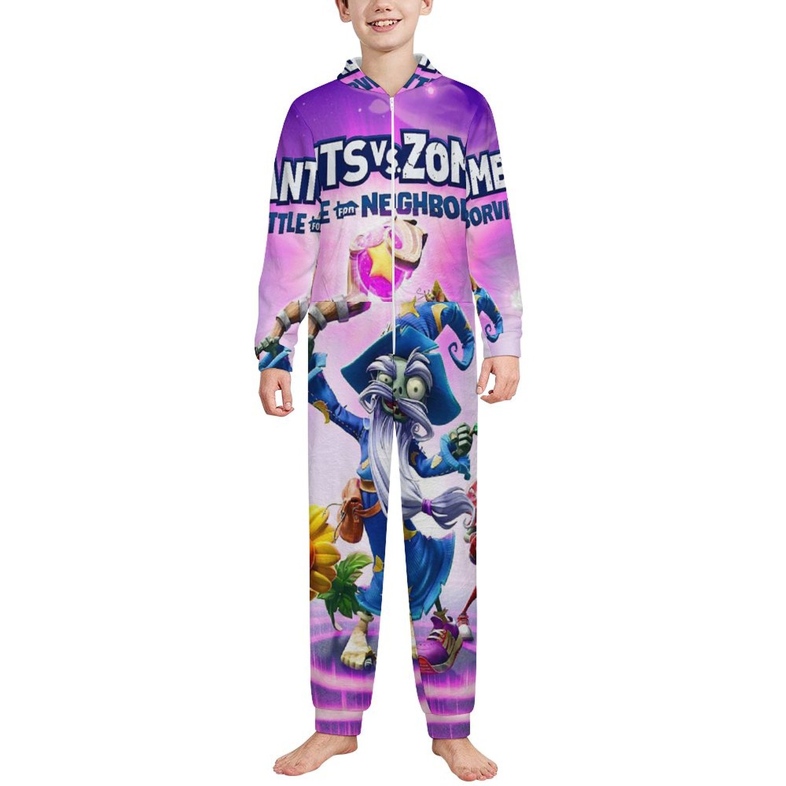 Plants Vs Zombies Kids Union Suit One Piece Pajama Onesie Sleepwear for ...
