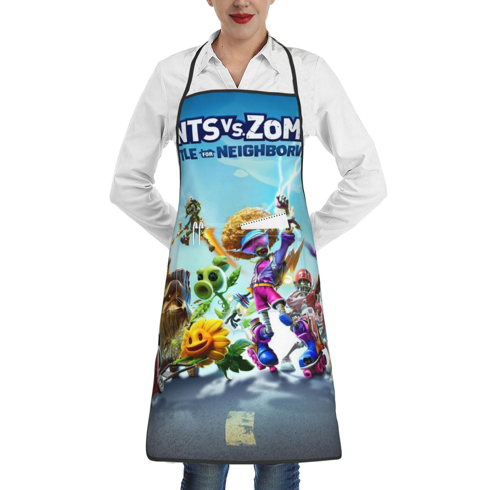 Plants Vs Zombies Kitchen Cooking Aprons, Adjustable Bib Soft Chef ...
