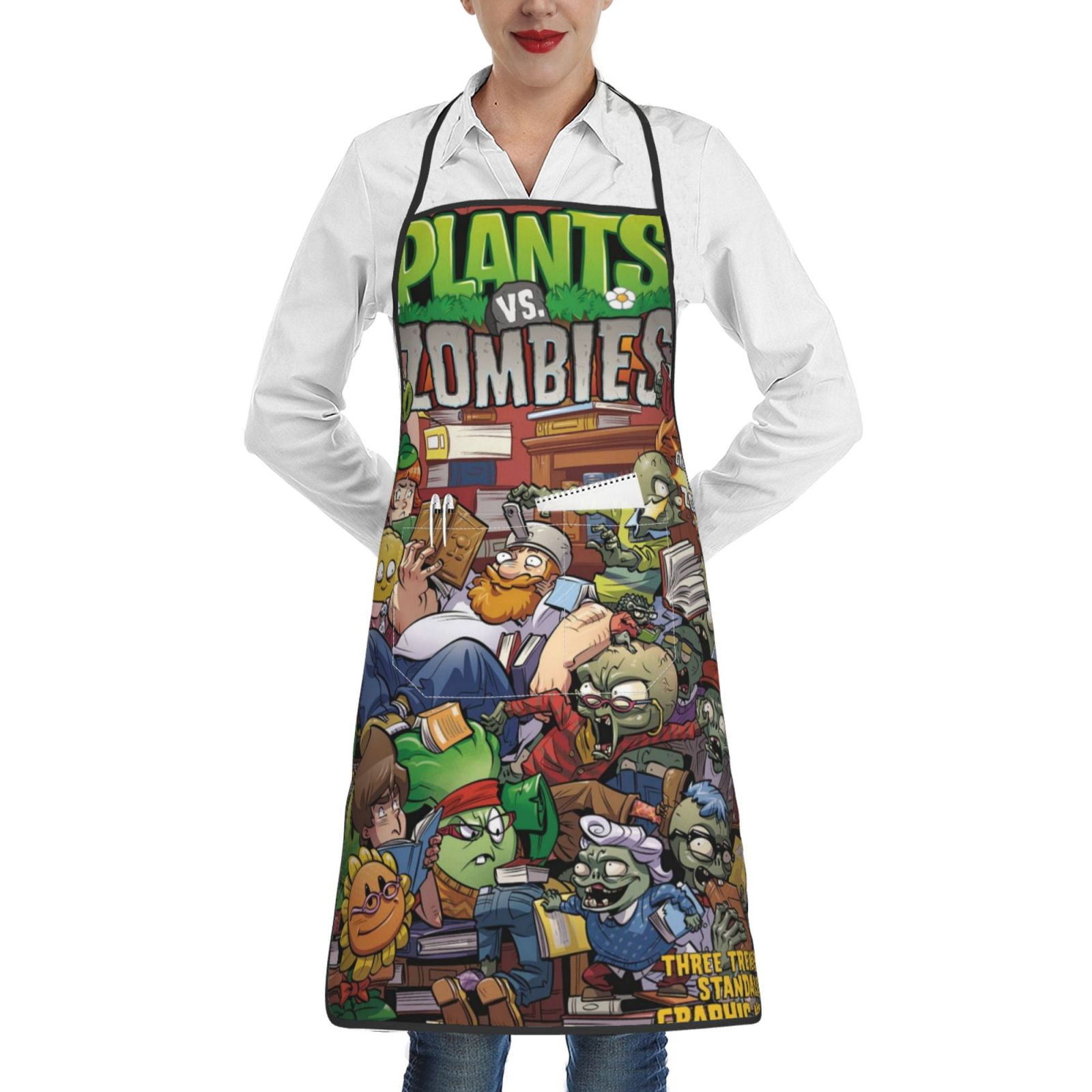 Plants Vs Zombies Kitchen Cooking Aprons, Adjustable Bib Soft Chef ...
