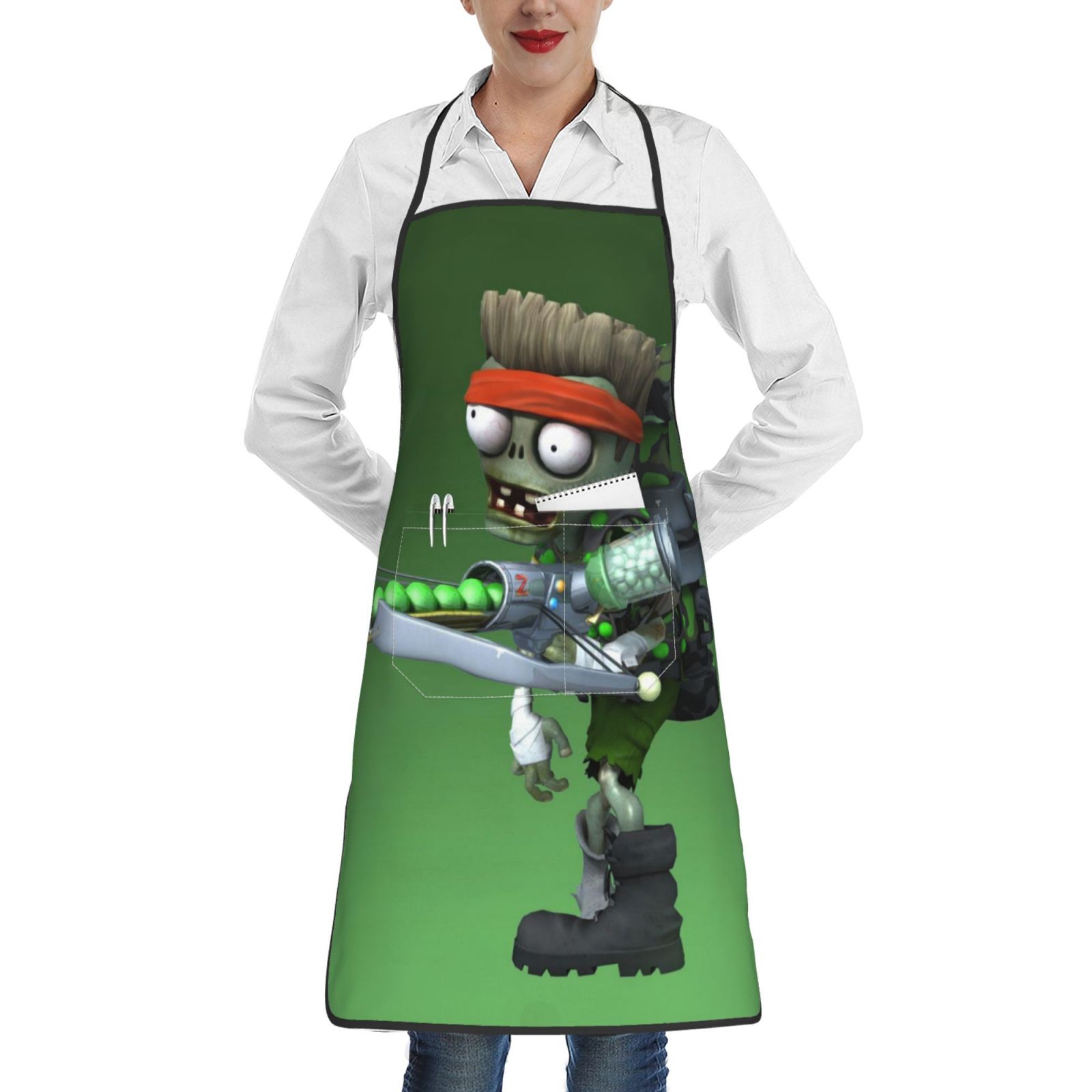 Plants Vs Zombies Kitchen Cooking Aprons, Adjustable Bib Soft Chef ...