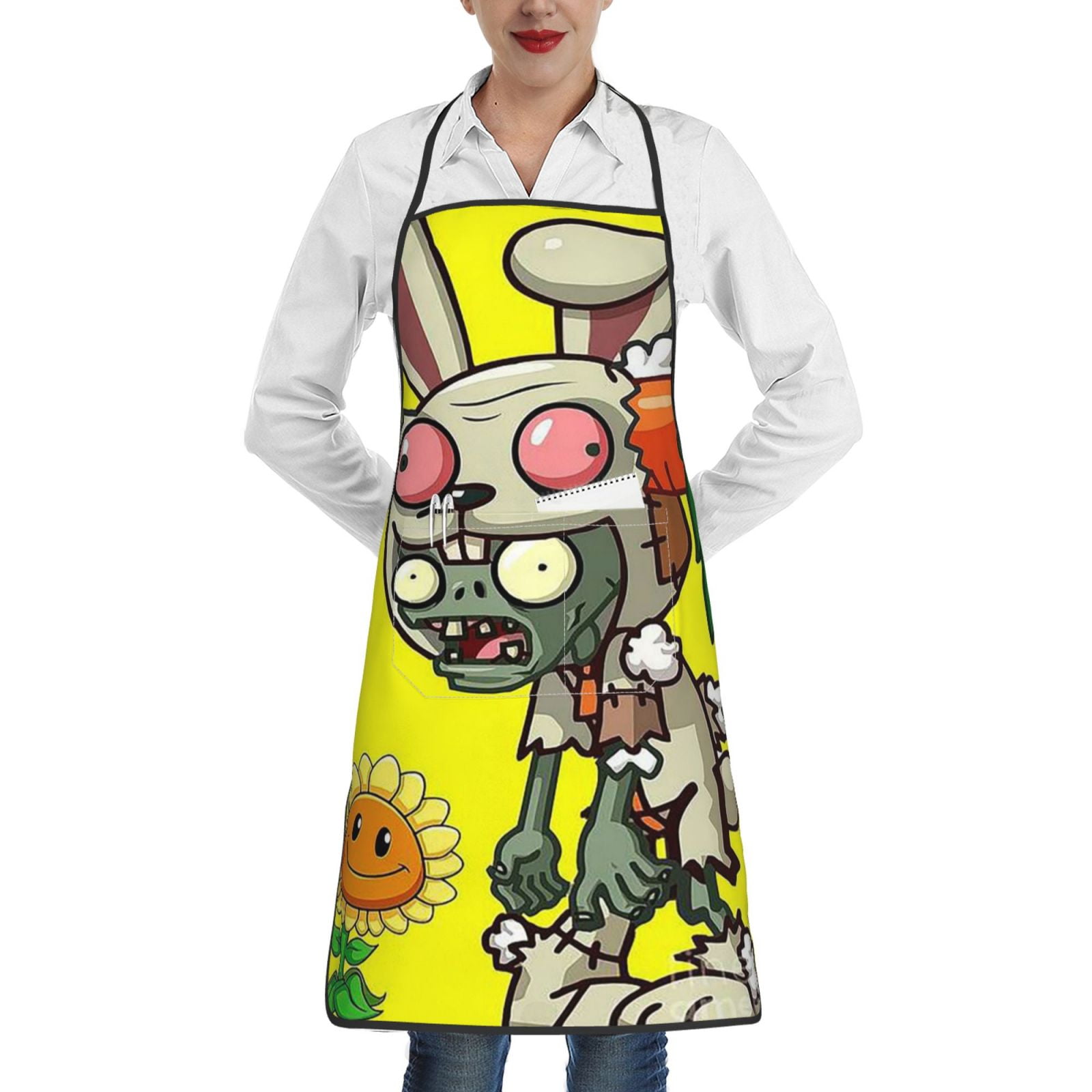 Plants Vs Zombies Kitchen Cooking Aprons, Adjustable Bib Soft Chef ...