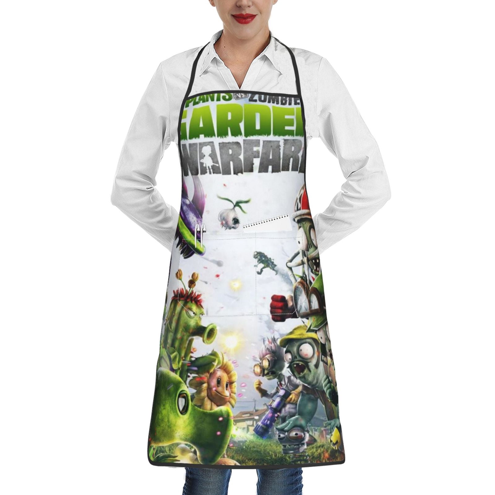 Plants Vs Zombies Kitchen Cooking Aprons, Adjustable Bib Soft Chef ...
