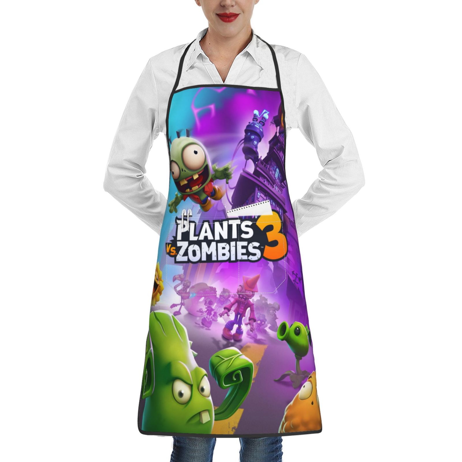 Plants Vs Zombies Kitchen Cooking Aprons, Adjustable Bib Soft Chef ...