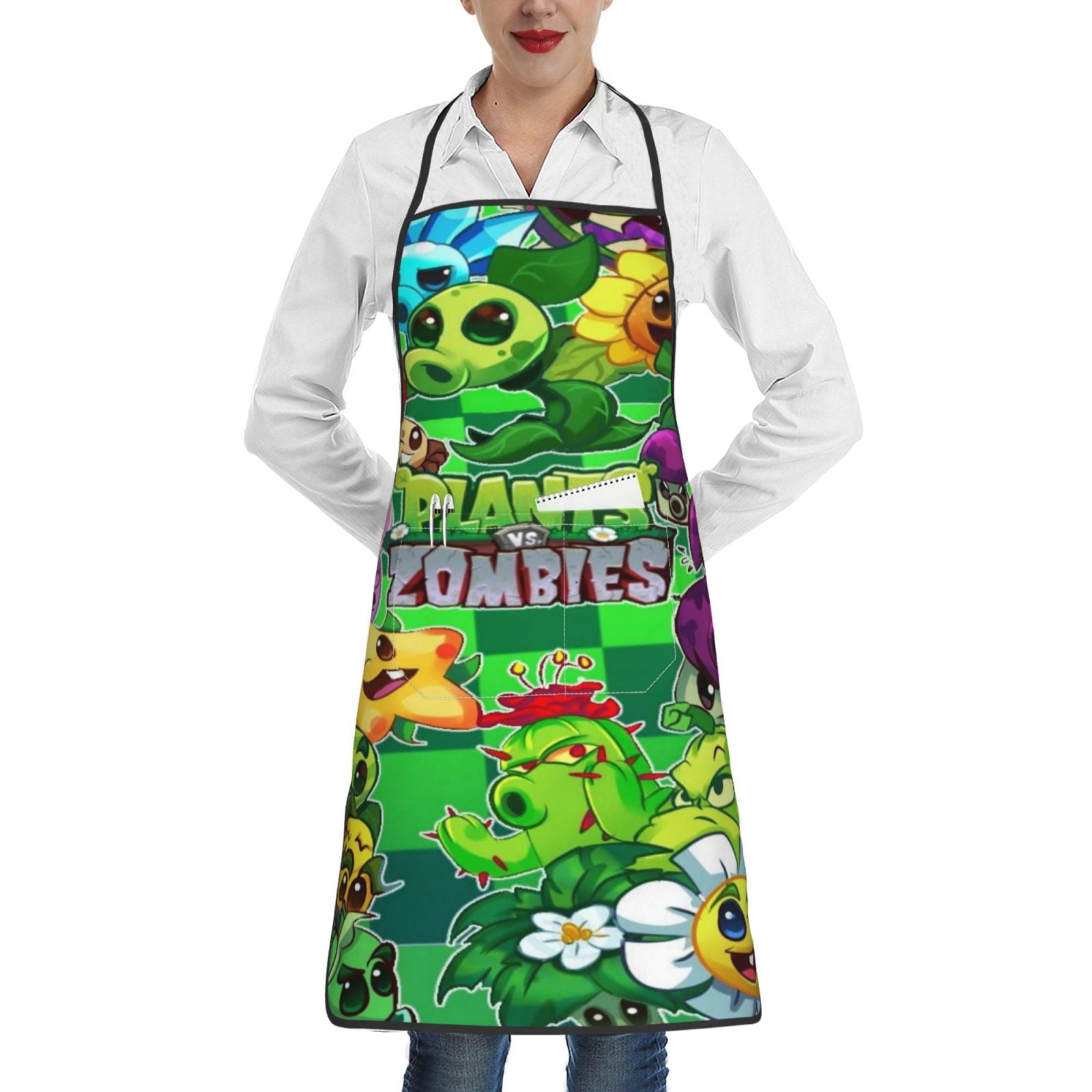 Plants Vs Zombies Kitchen Cooking Aprons, Adjustable Bib Soft Chef ...