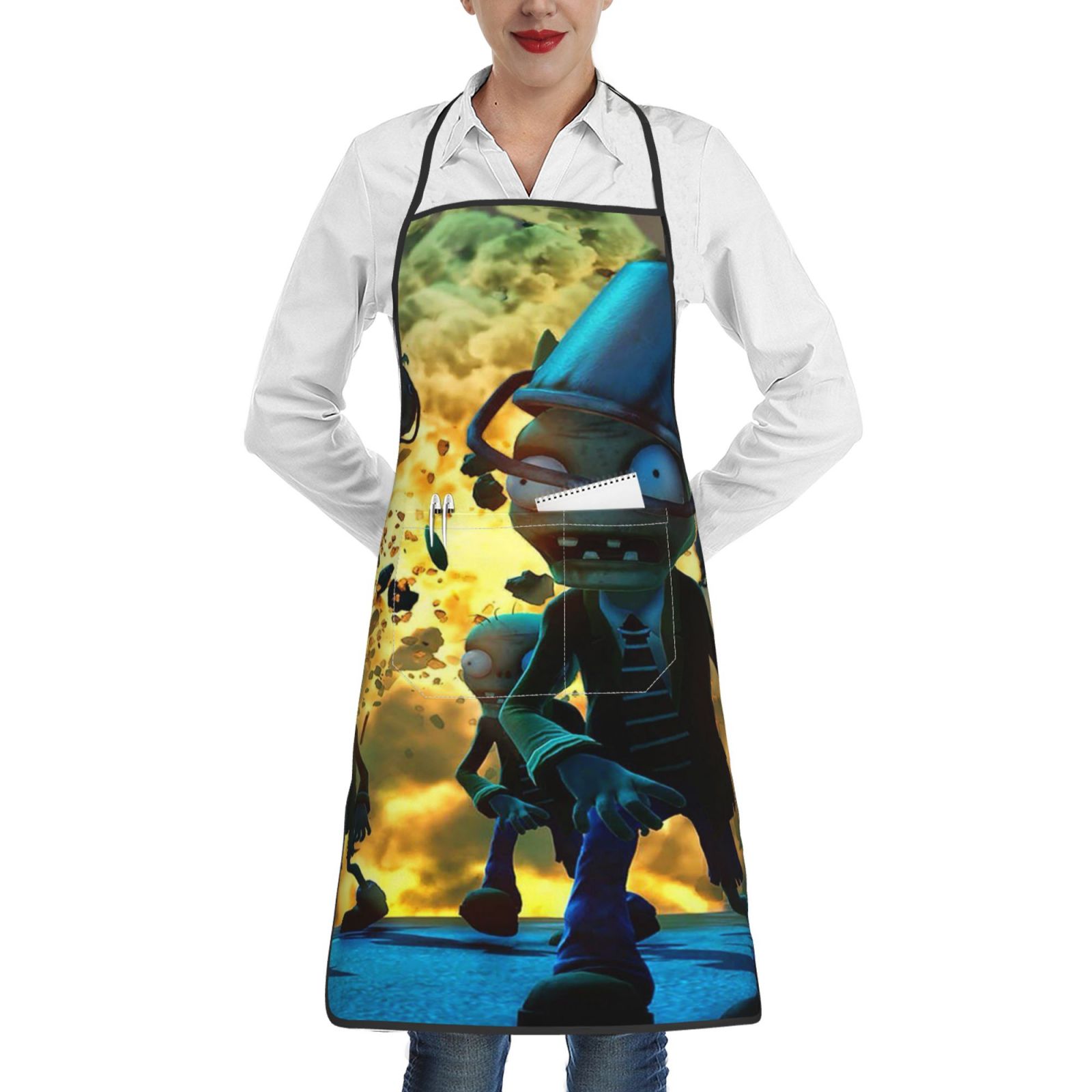 Plants Vs Zombies Kitchen Cooking Aprons, Adjustable Bib Soft Chef ...