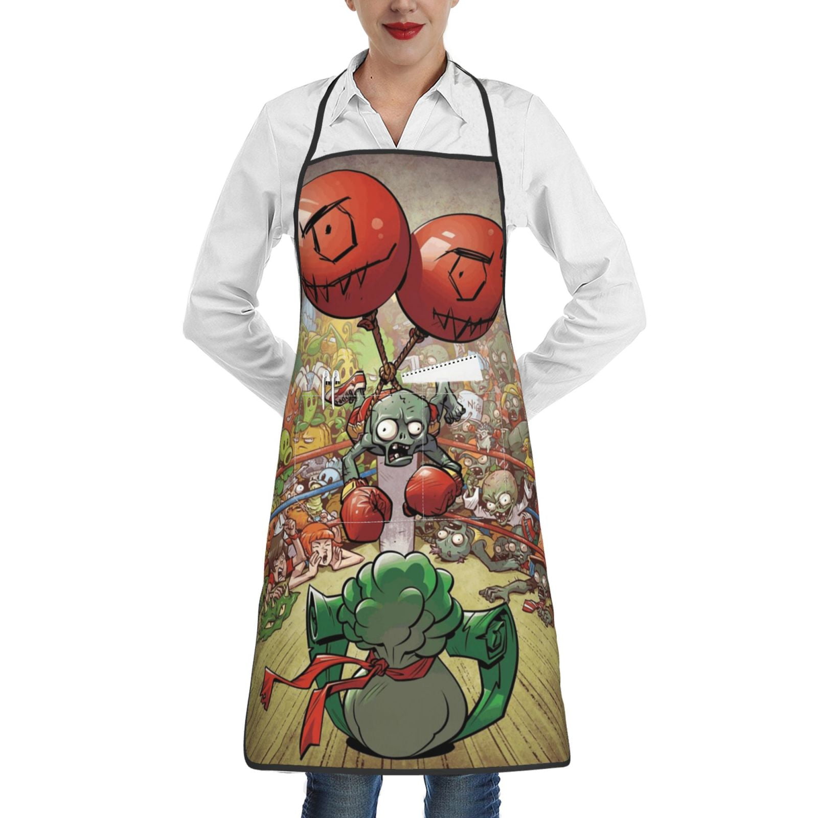 Plants Vs Zombies Kitchen Cooking Aprons, Adjustable Bib Soft Chef ...