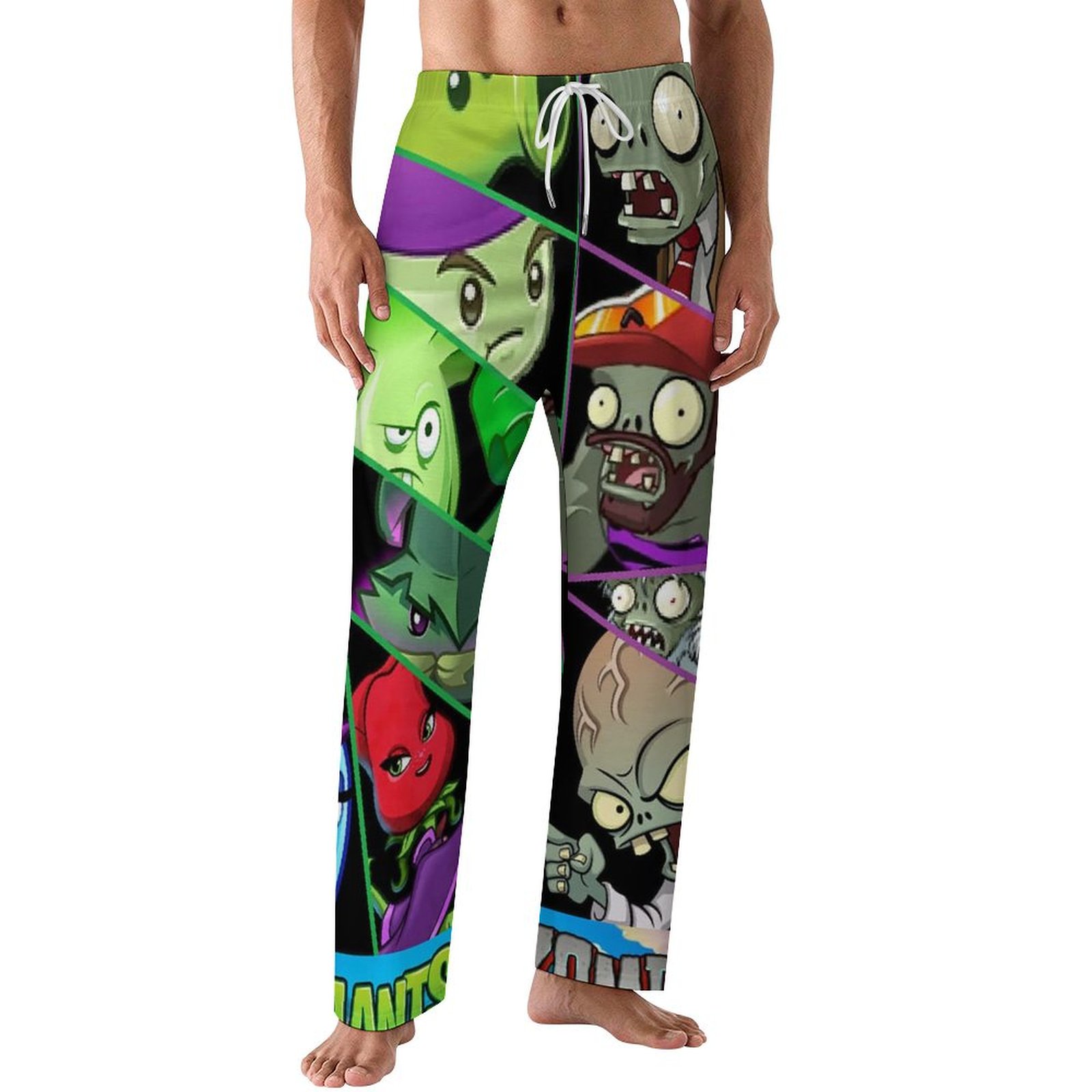 Plants Vs Zombies Men Pajama Pants Bottoms Lounge Pants Elastic Waist ...