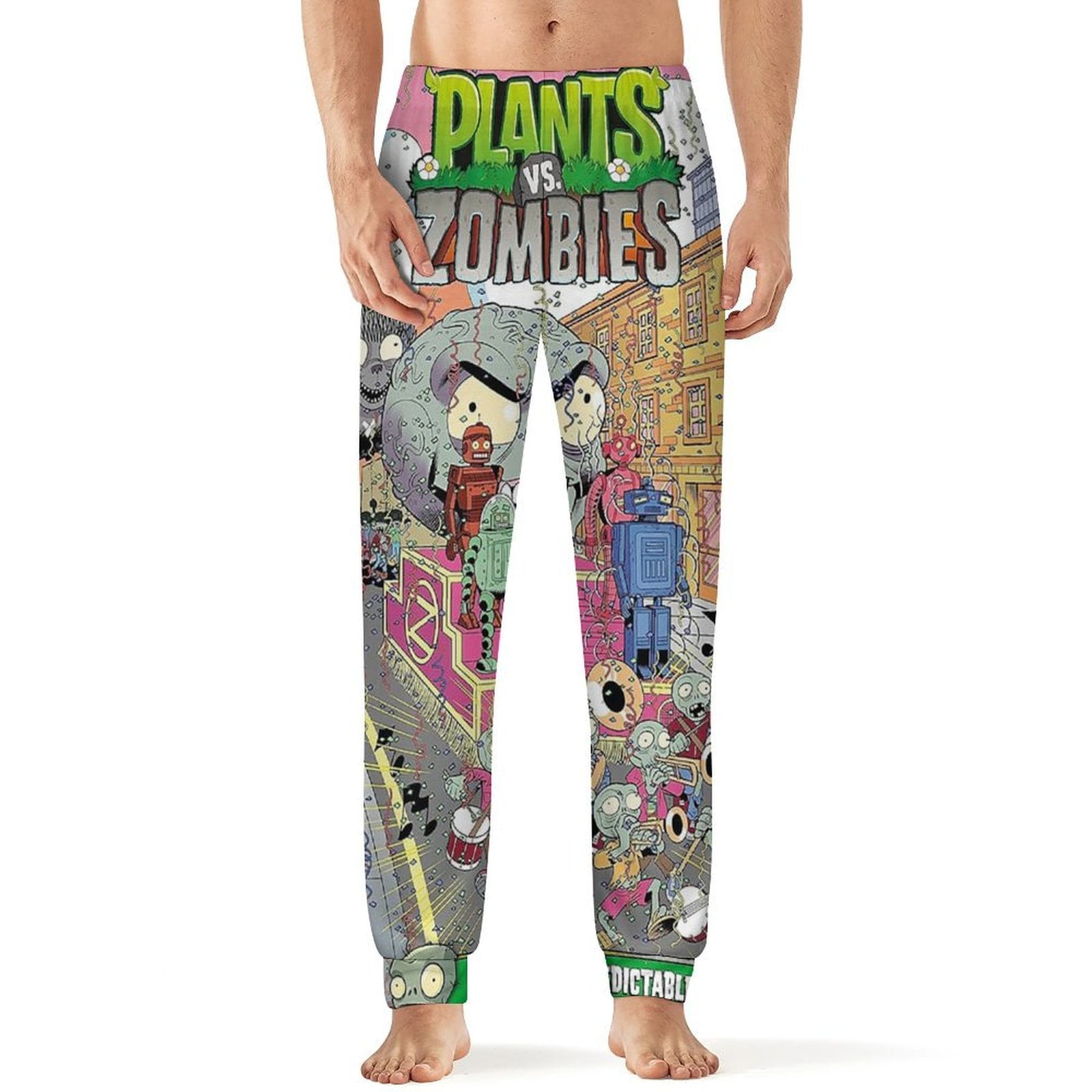 Plants Vs Zombies Men's Lightweight Pajama Pants Soft Lounge Sleep ...