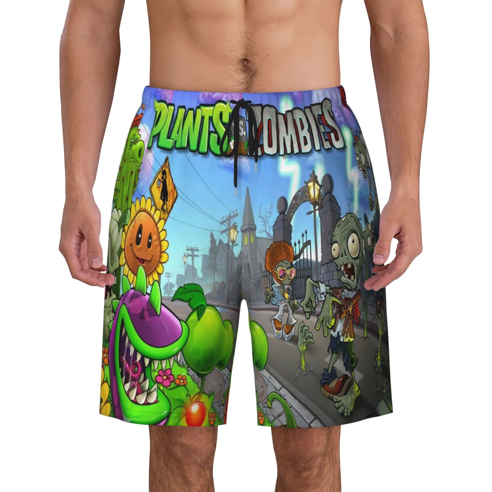 Plants Vs Zombies Men's Swim Trunks Quick Dry Board Shorts Bathing Suit ...