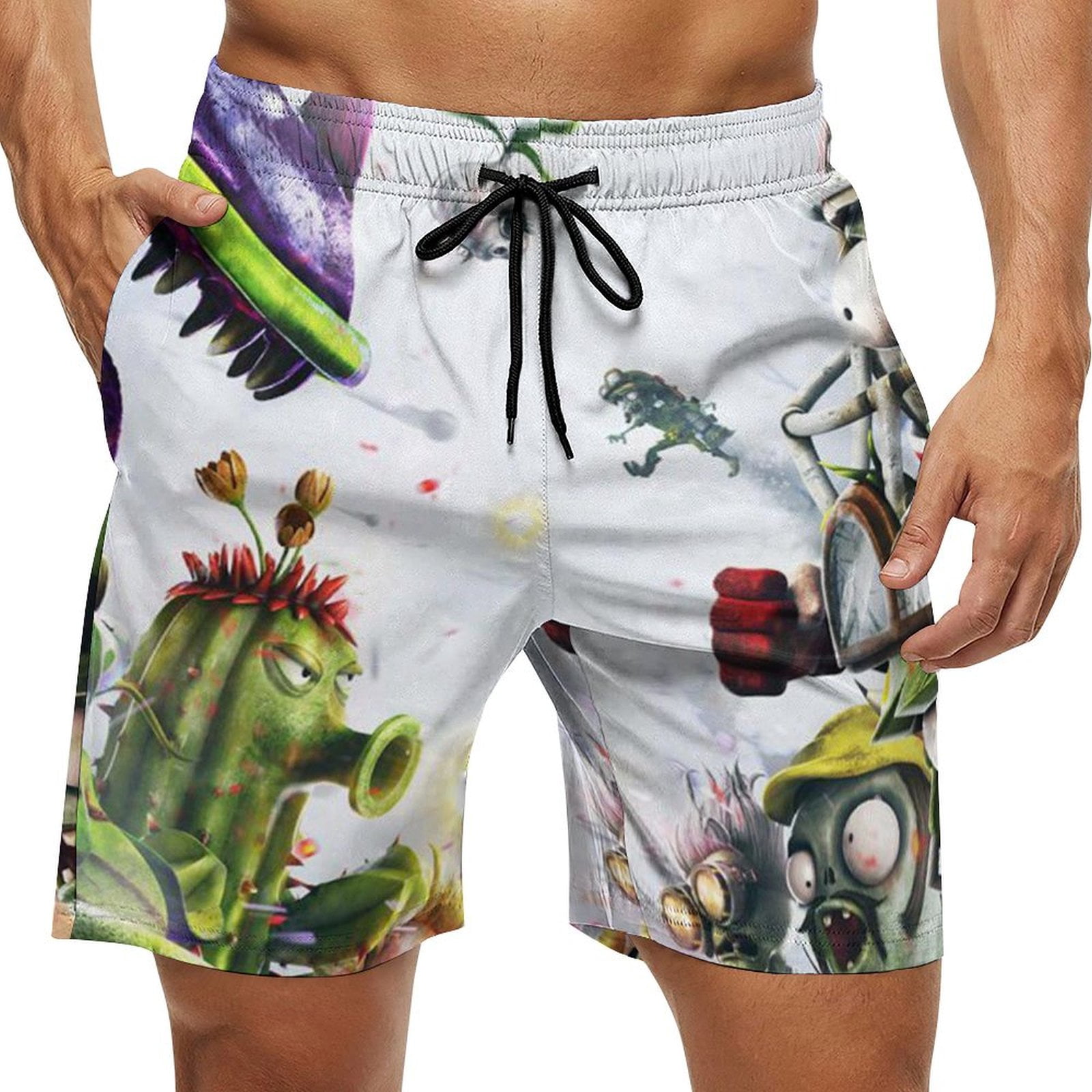 Plants Vs Zombies Mens Board Shorts Quick Dry Swim Trunk Lightweight ...