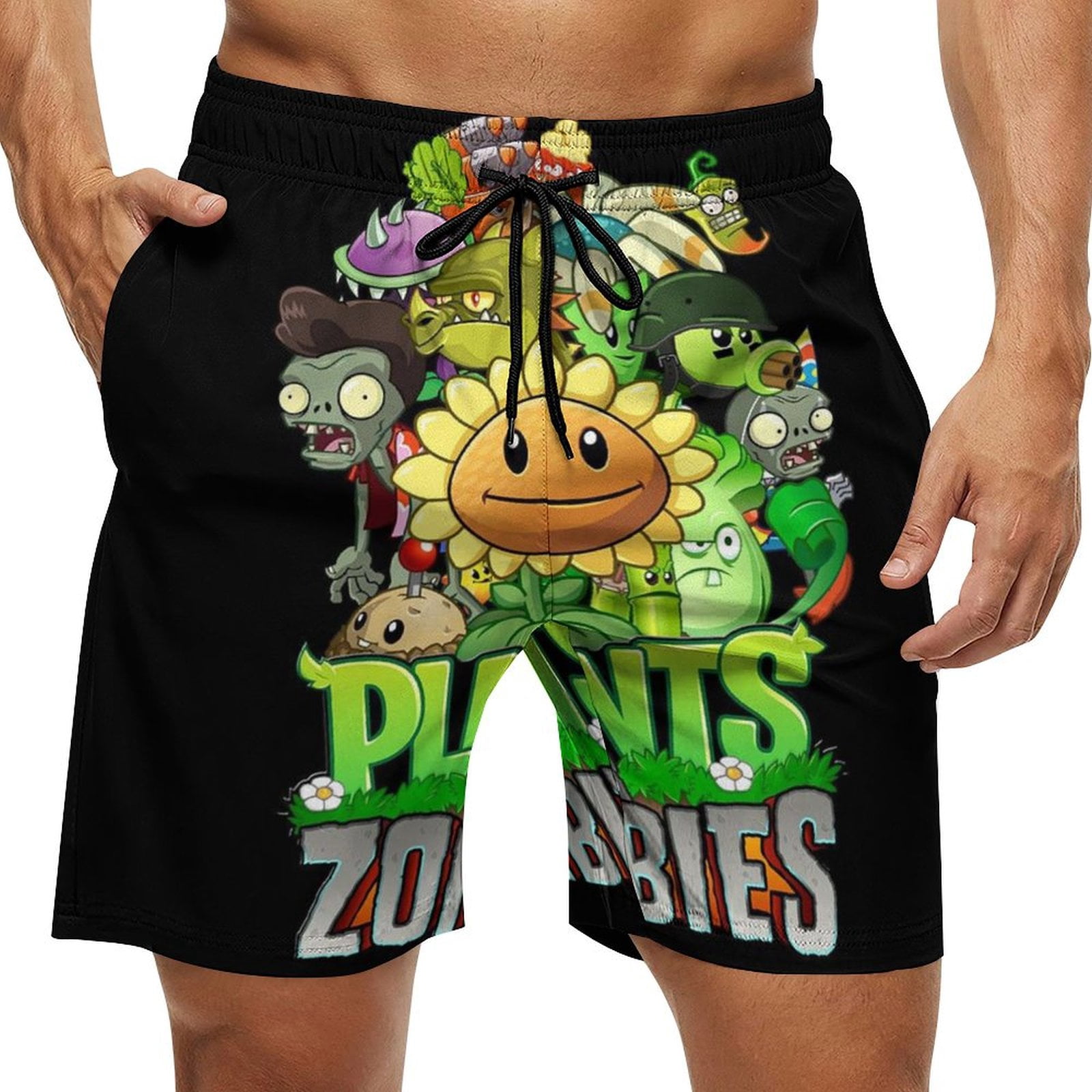 Plants Vs Zombies Mens Board Shorts Quick Dry Swim Trunk Lightweight ...