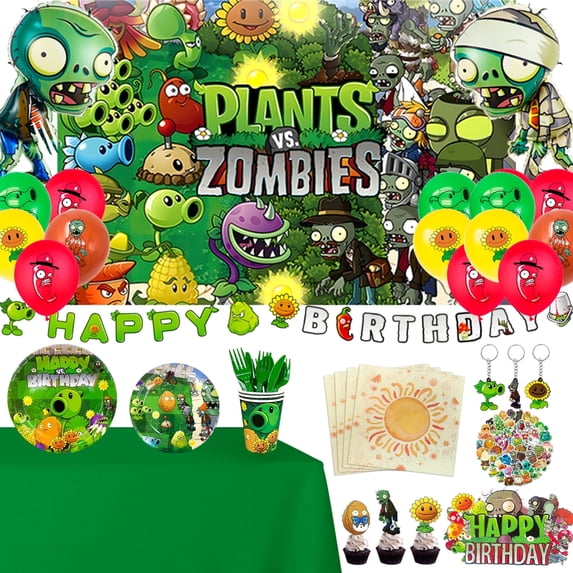 Partebloon Plants vs Zombies Party Supplies, 169pcs Birthday ...