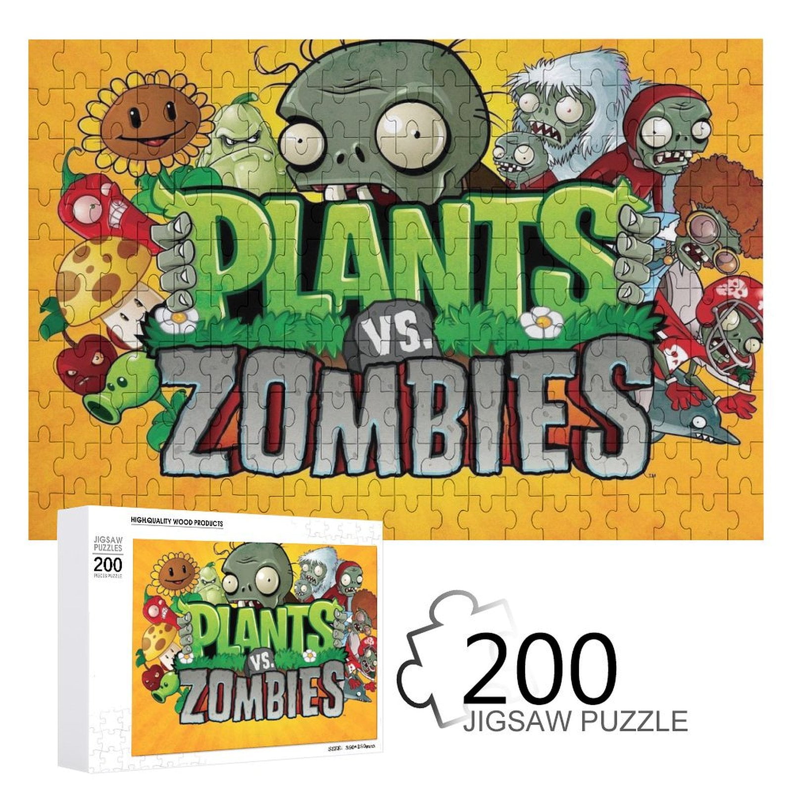 Plants Vs Zombies Puzzle For Adults & Kids - 200 PCS Jigsaw Puzzle ...