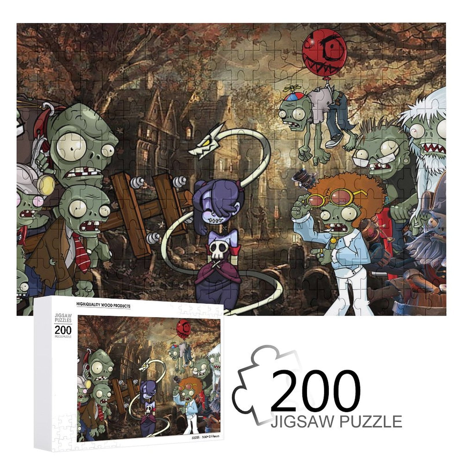 Plants Vs Zombies Puzzle For Adults & Kids - 200 PCS Jigsaw Puzzle ...