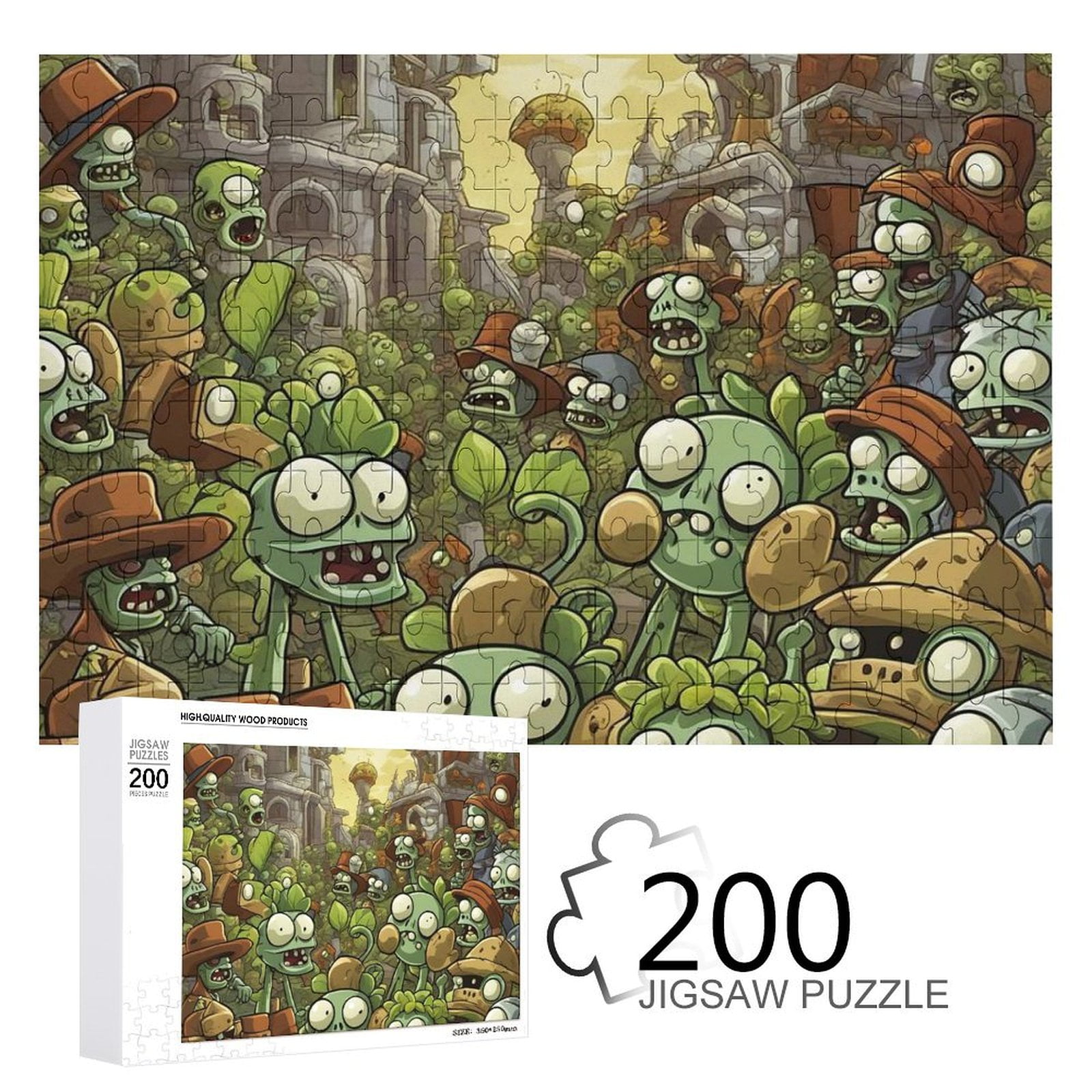 Plants Vs Zombies Puzzle For Adults & Kids - 200 PCS Jigsaw Puzzle ...