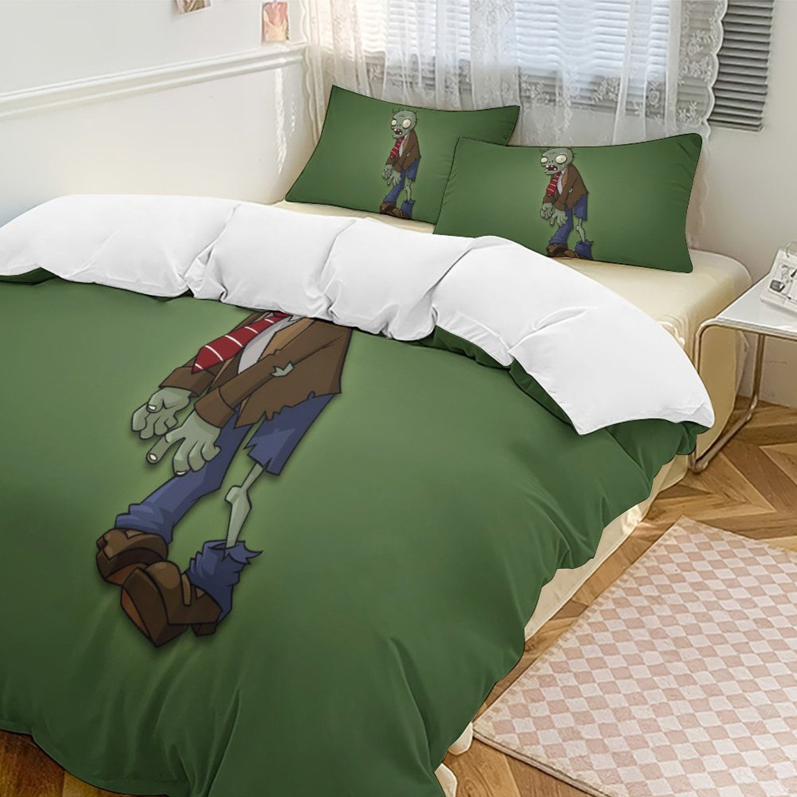 Plants Vs Zombies Quilt Set 90"x90" Thicken Soft 3 Pieces Bedding Set ...
