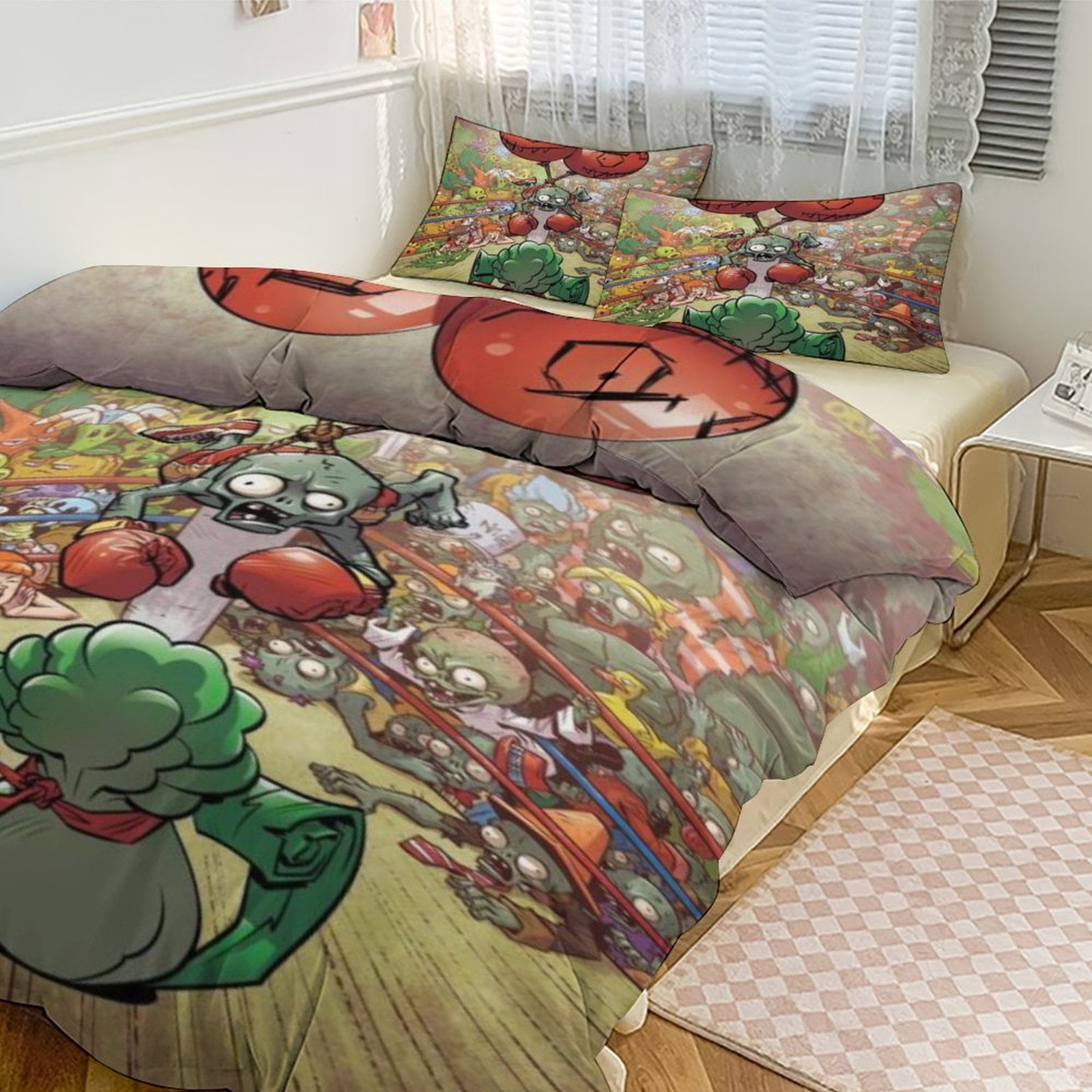 Plants Vs Zombies Quilt Set 90"x90" Thicken Soft 3 Pieces Bedding Set ...