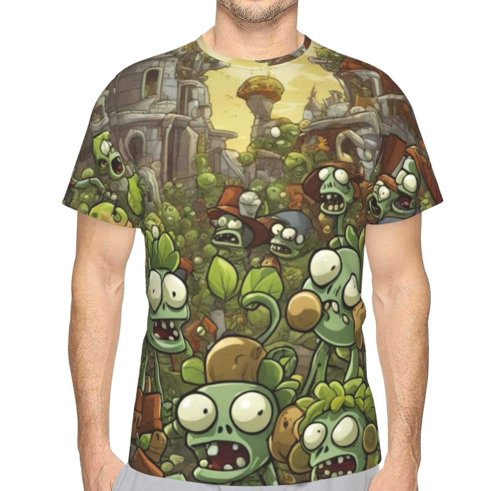 Plants Vs Zombies Shirt 3d Printed T Shirt Crewneck Short Sleeve Top ...