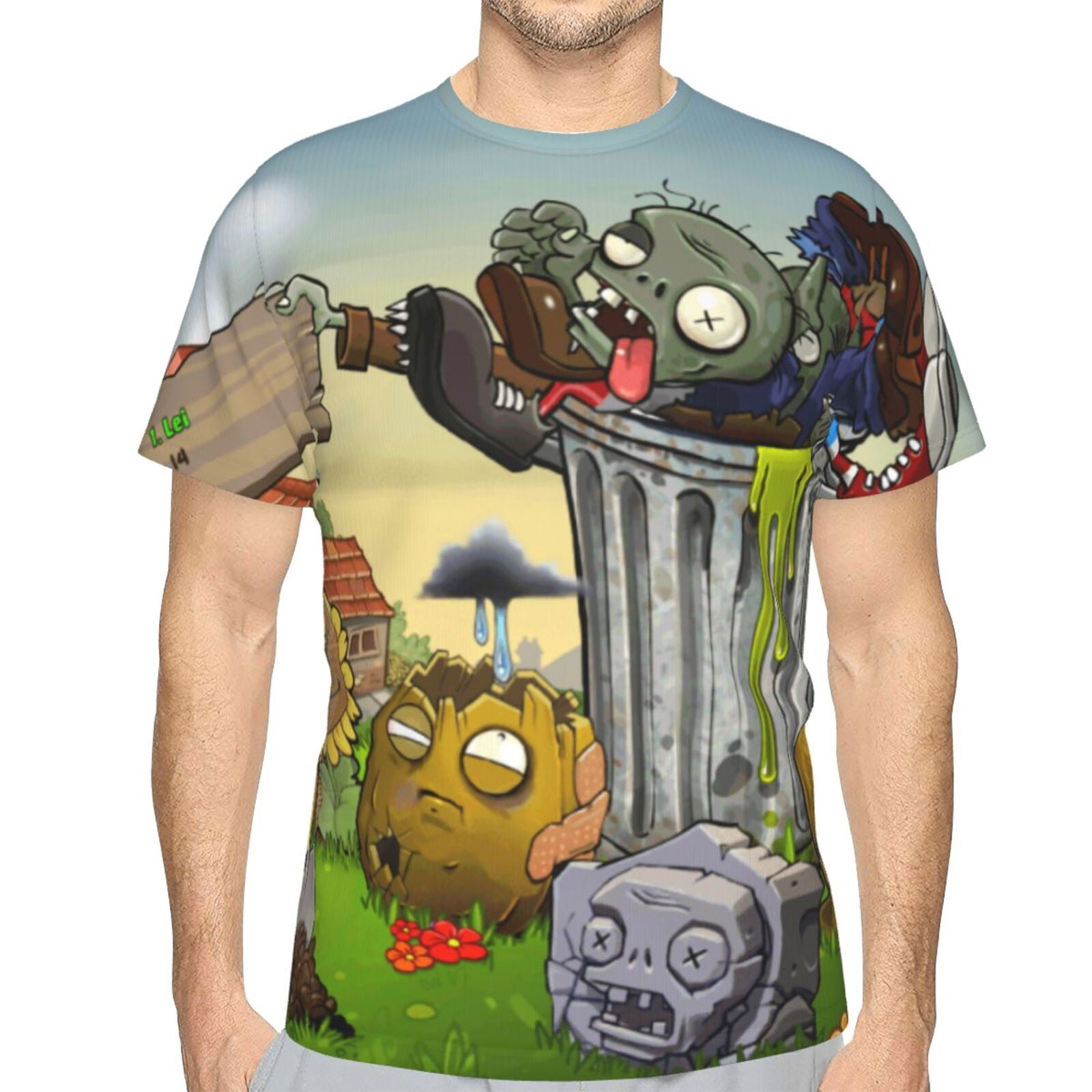 Plants Vs Zombies Shirt 3d Printed T Shirt Crewneck Short Sleeve Top ...