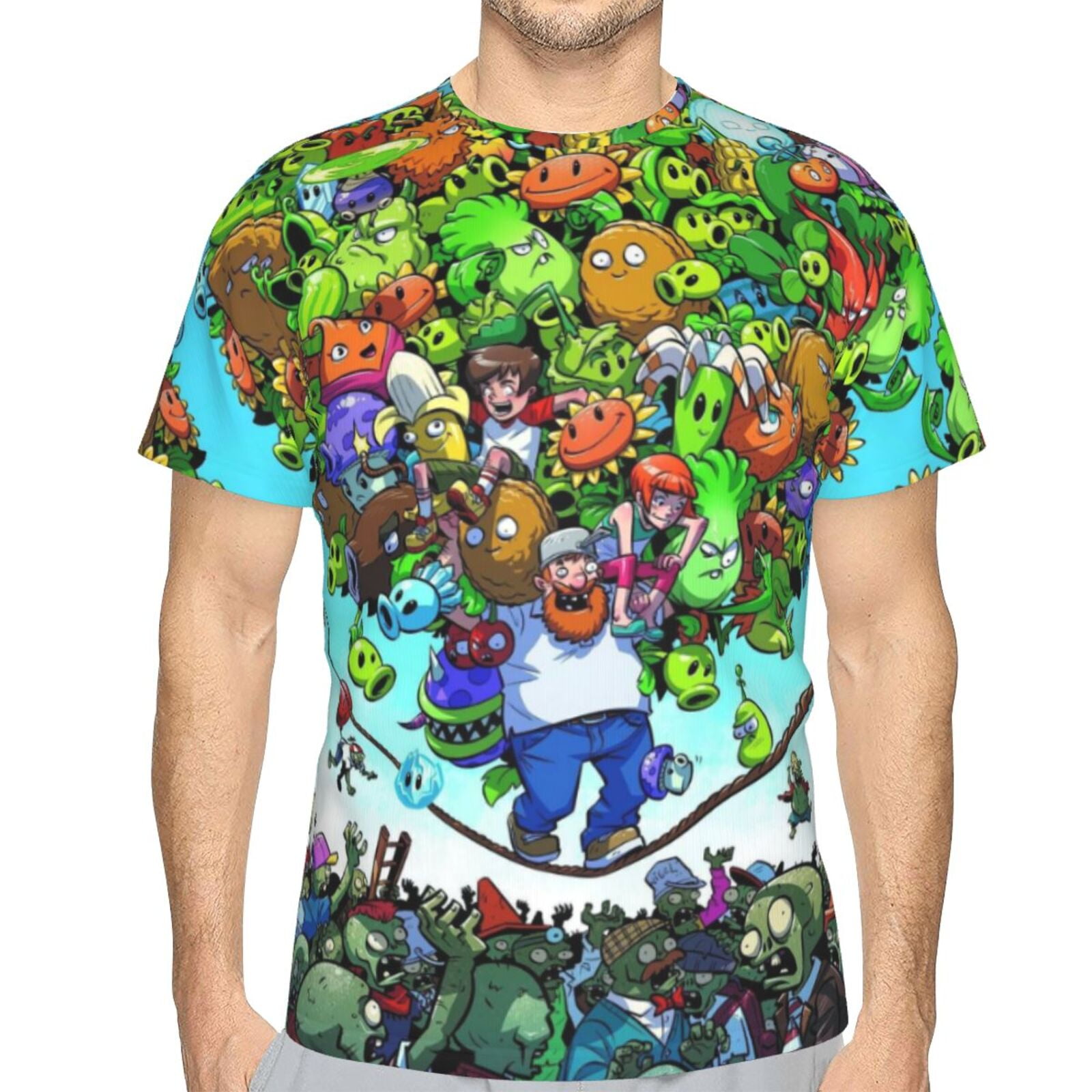 Plants Vs Zombies Shirt 3d Printed T Shirt Crewneck Short Sleeve Top ...