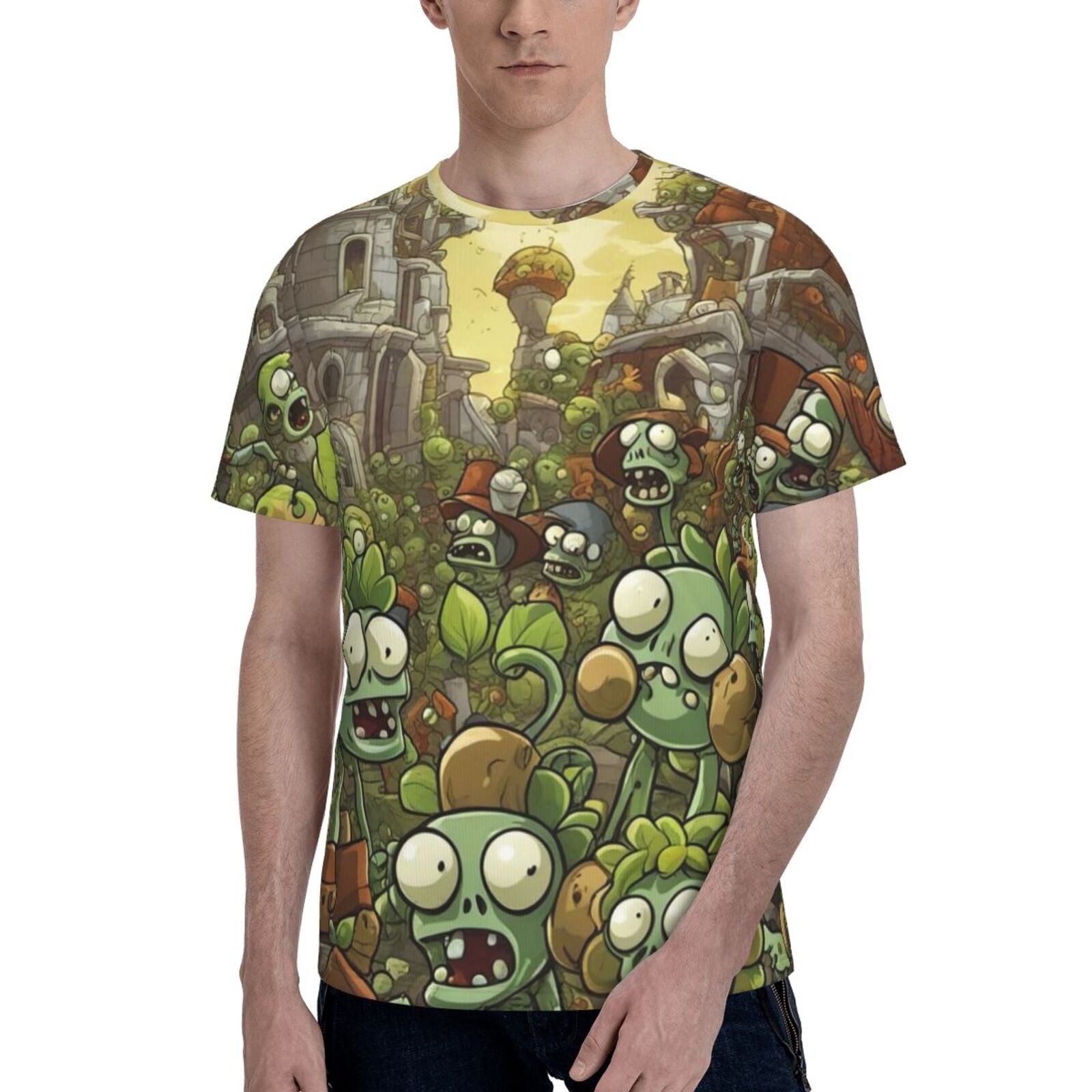 Plants Vs Zombies Shirt 3d Printed T Shirt Crewneck Short Sleeve Top ...