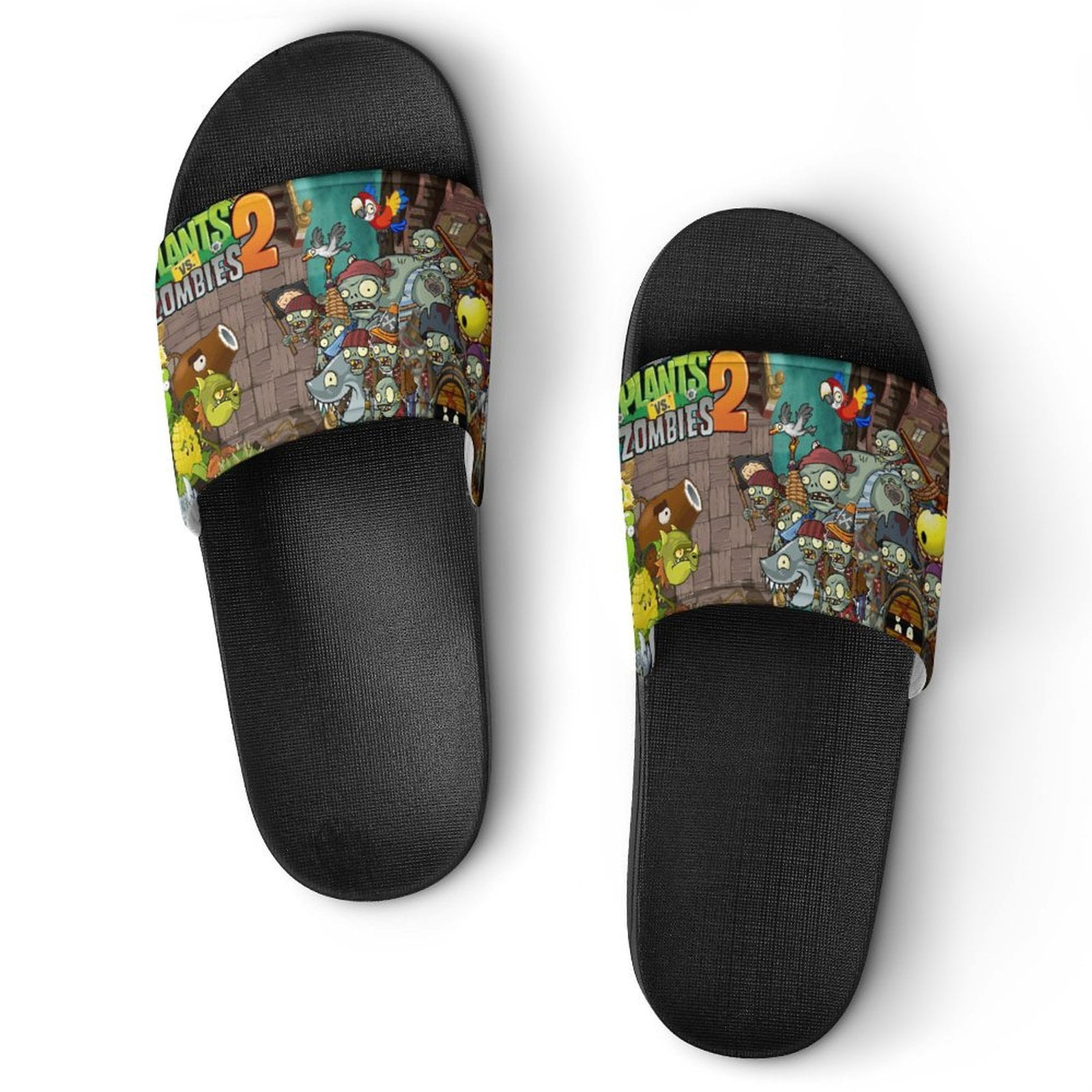 Plants Vs Zombies Shower Slippers for Women & Men Non-Slip House Shoes ...