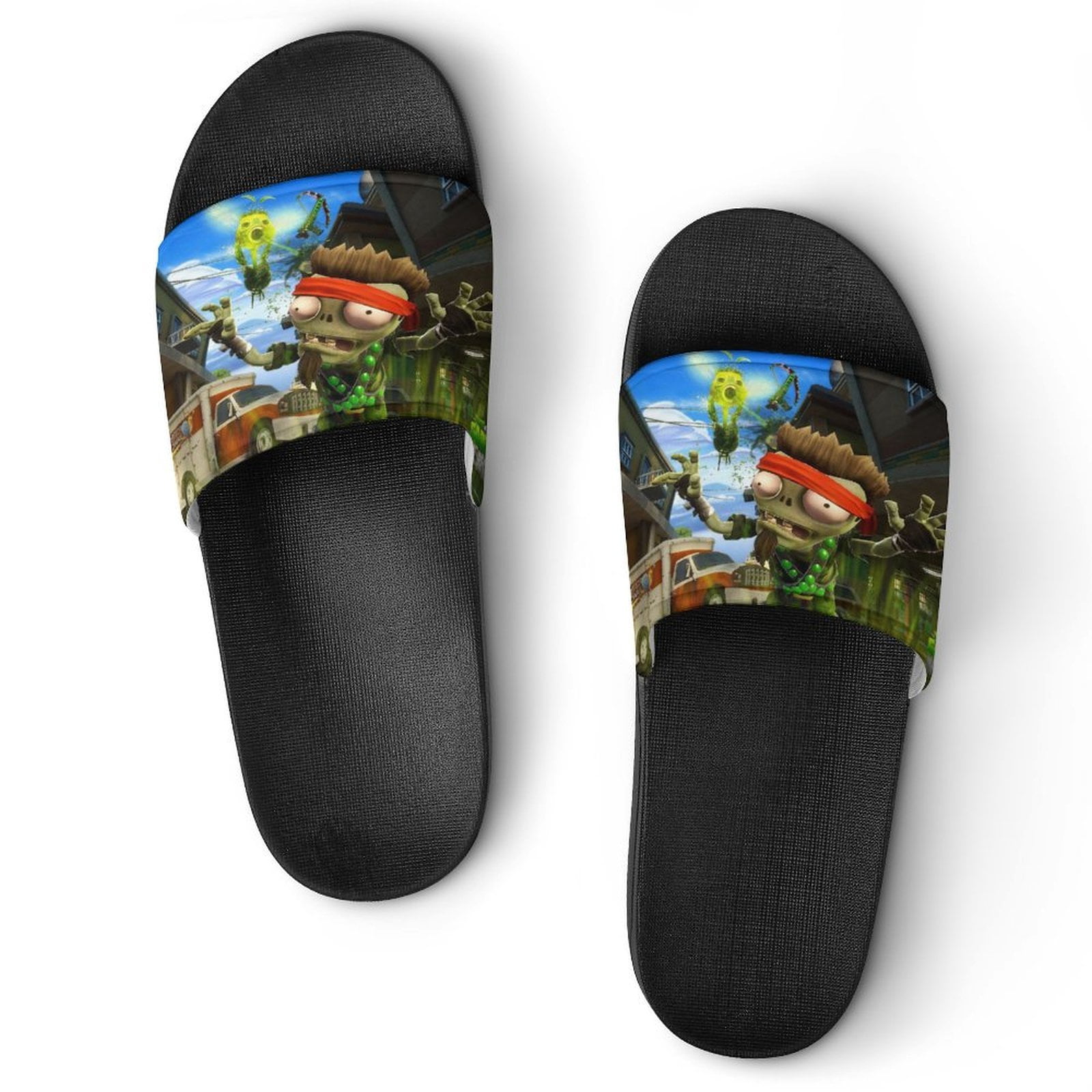 Plants Vs Zombies Shower Slippers for Women & Men Non-Slip House Shoes ...
