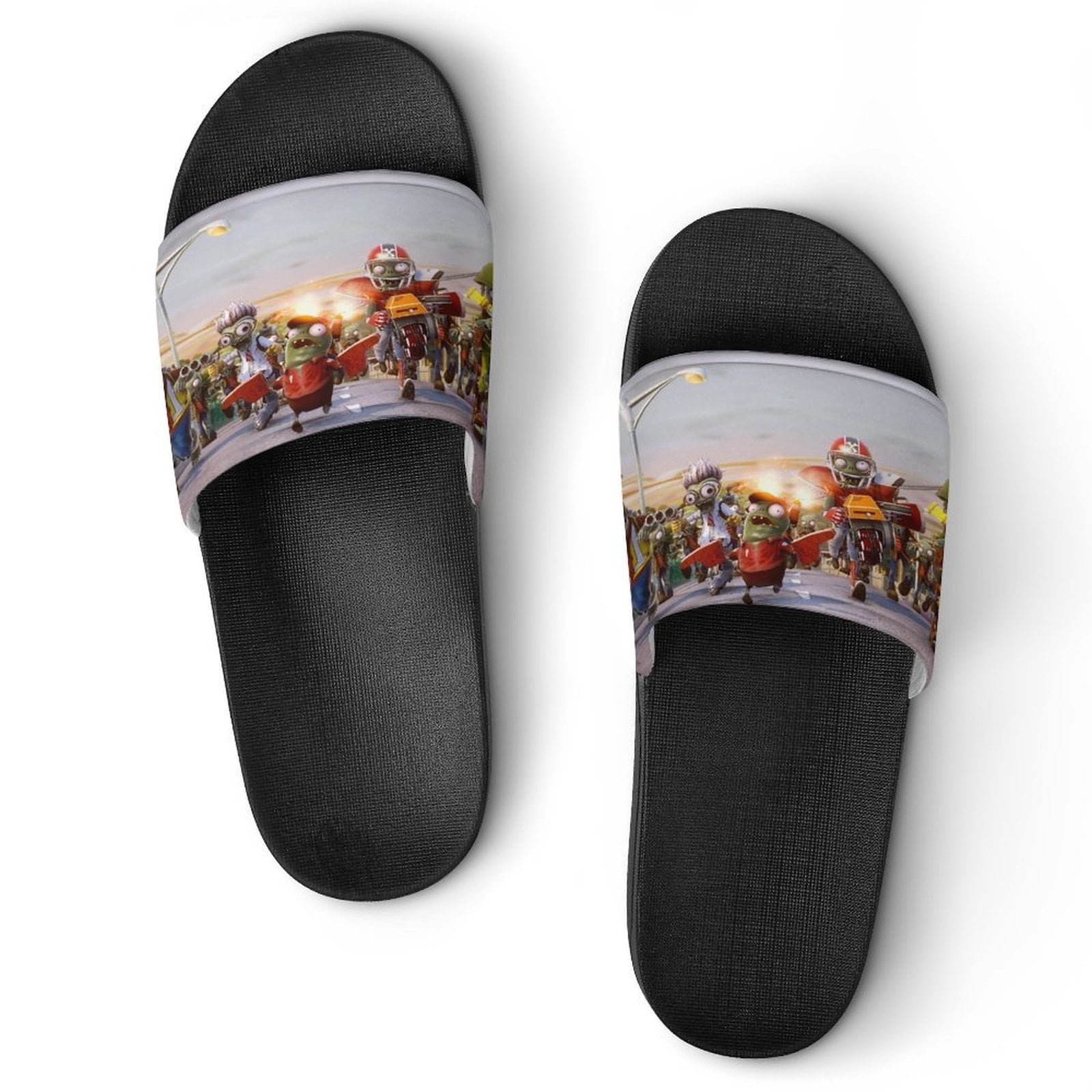 Plants Vs Zombies Shower Slippers for Women & Men Non-Slip House Shoes ...