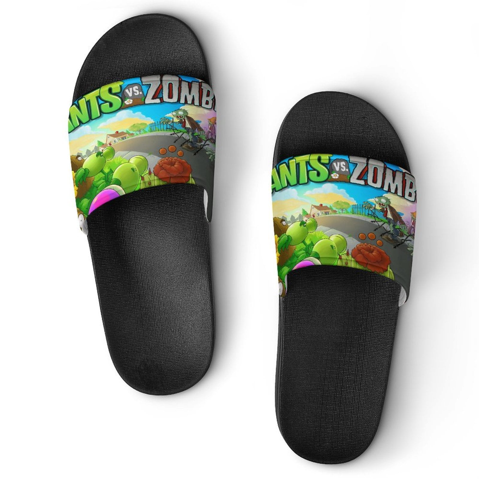Plants Vs Zombies Shower Slippers for Women & Men Non-Slip House Shoes ...