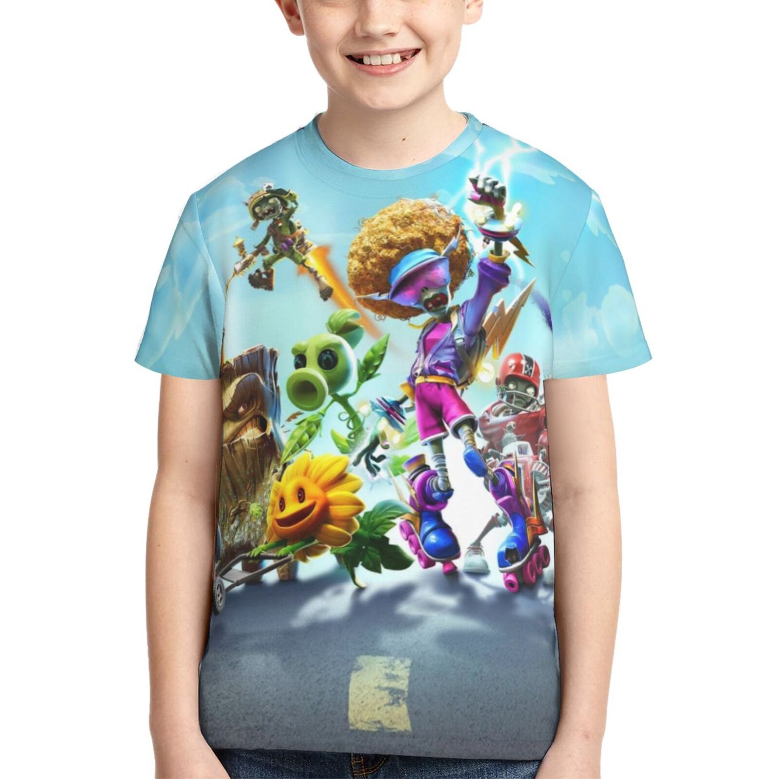 Plants Vs Zombies T Shirts 3D Printed Short Sleeve Tee Shirt for Boys ...