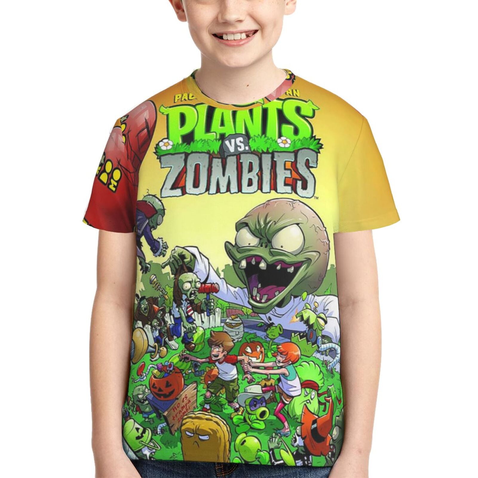 Plants Vs Zombies T Shirts 3D Printed Short Sleeve Tee Shirt for Boys ...