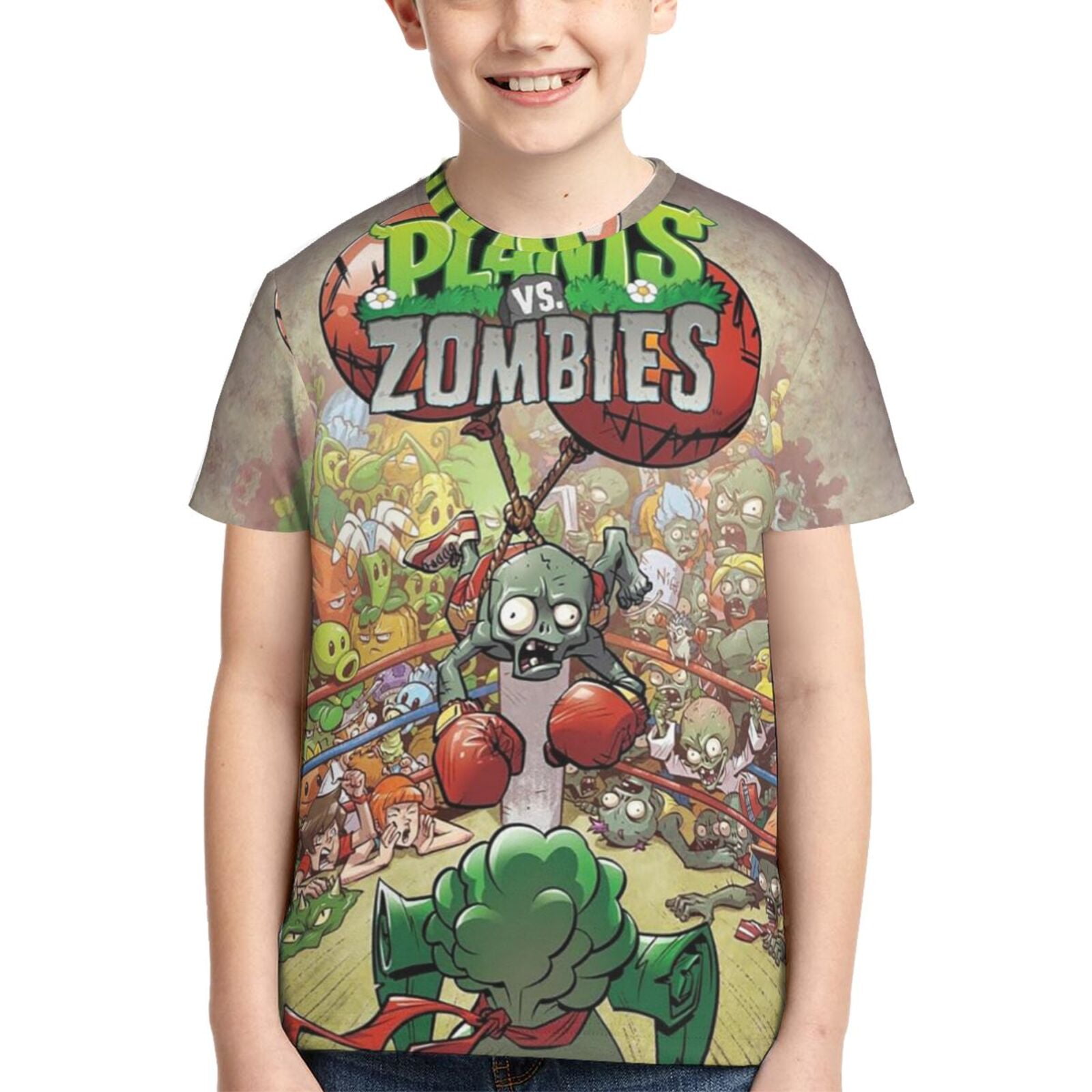Plants Vs Zombies T Shirts 3D Printed Short Sleeve Tee Shirt for Boys ...