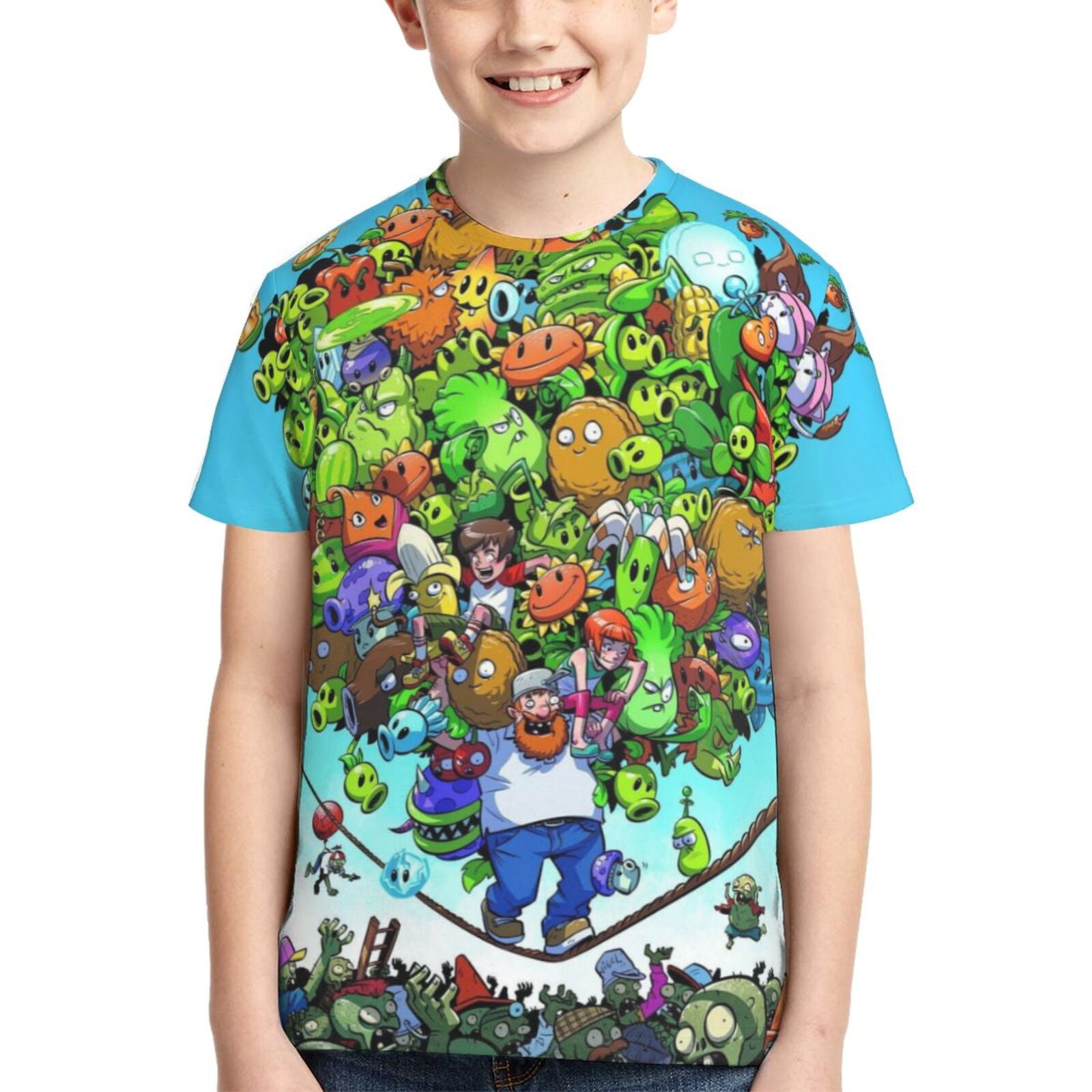 Plants Vs Zombies T Shirts 3D Printed Short Sleeve Tee Shirt for Boys ...
