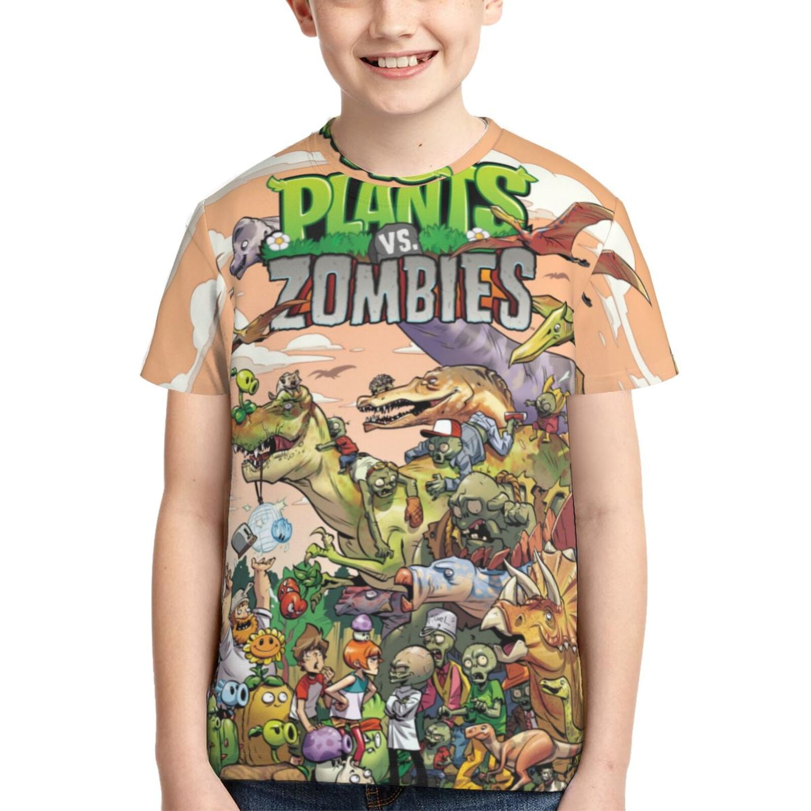 Plants Vs Zombies T Shirts 3D Printed Short Sleeve Tee Shirt for Boys ...