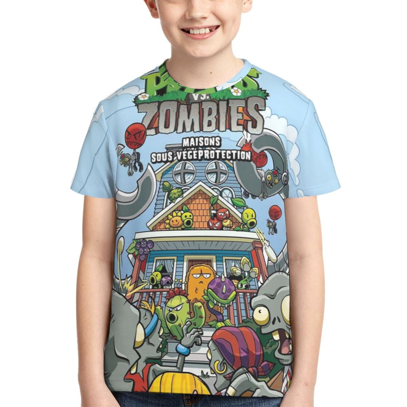 Plants Vs Zombies T Shirts 3D Printed Short Sleeve Tee Shirt for Boys ...