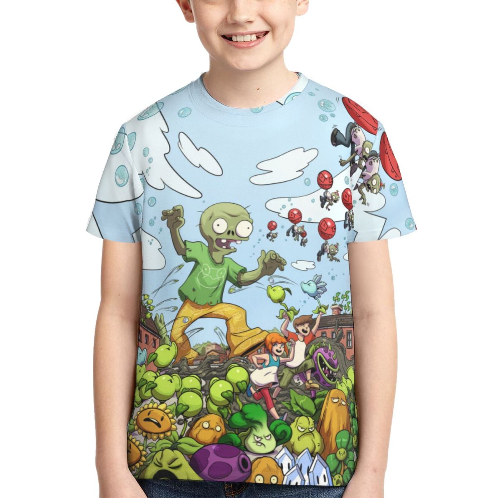 Plants Vs Zombies T Shirts 3D Printed Short Sleeve Tee Shirt for Boys ...