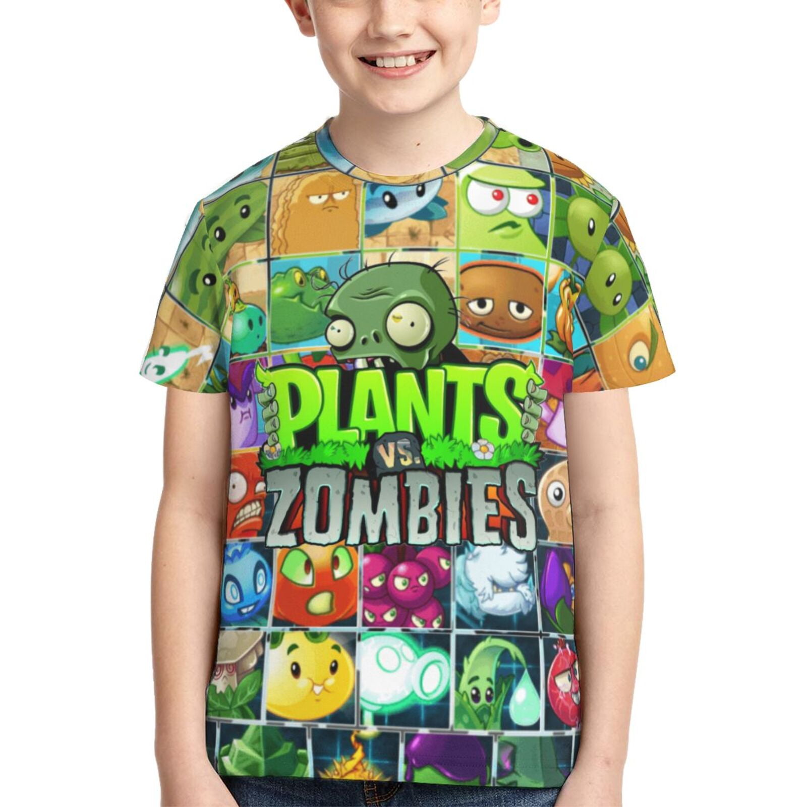 Plants Vs Zombies T Shirts 3D Printed Short Sleeve Tee Shirt for Boys ...