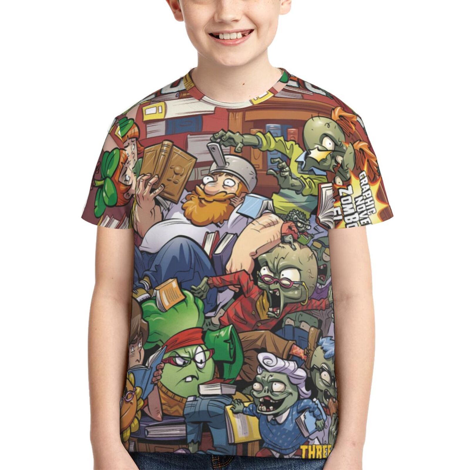 Plants Vs Zombies T Shirts 3d Printed Short Sleeve Tee Shirt For Boys ...