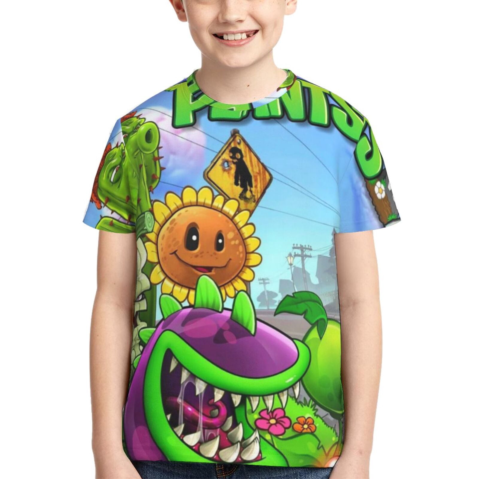 Plants Vs Zombies T Shirts 3d Printed Short Sleeve Tee Shirt For Boys ...