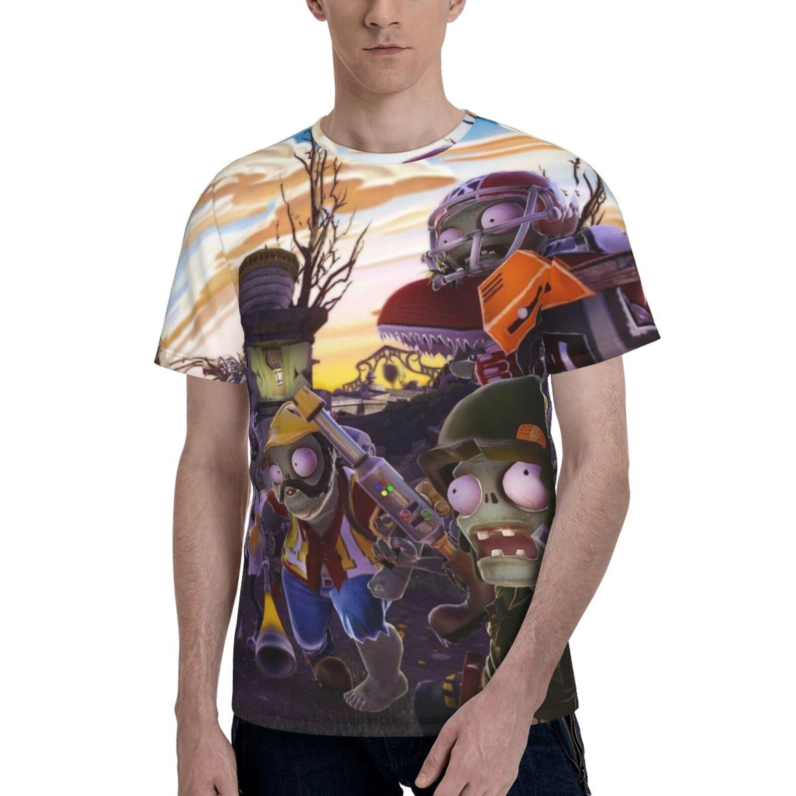 Plants Vs Zombies T-Shirts 3d Printed Short Sleeve Tee Shirt For Men ...