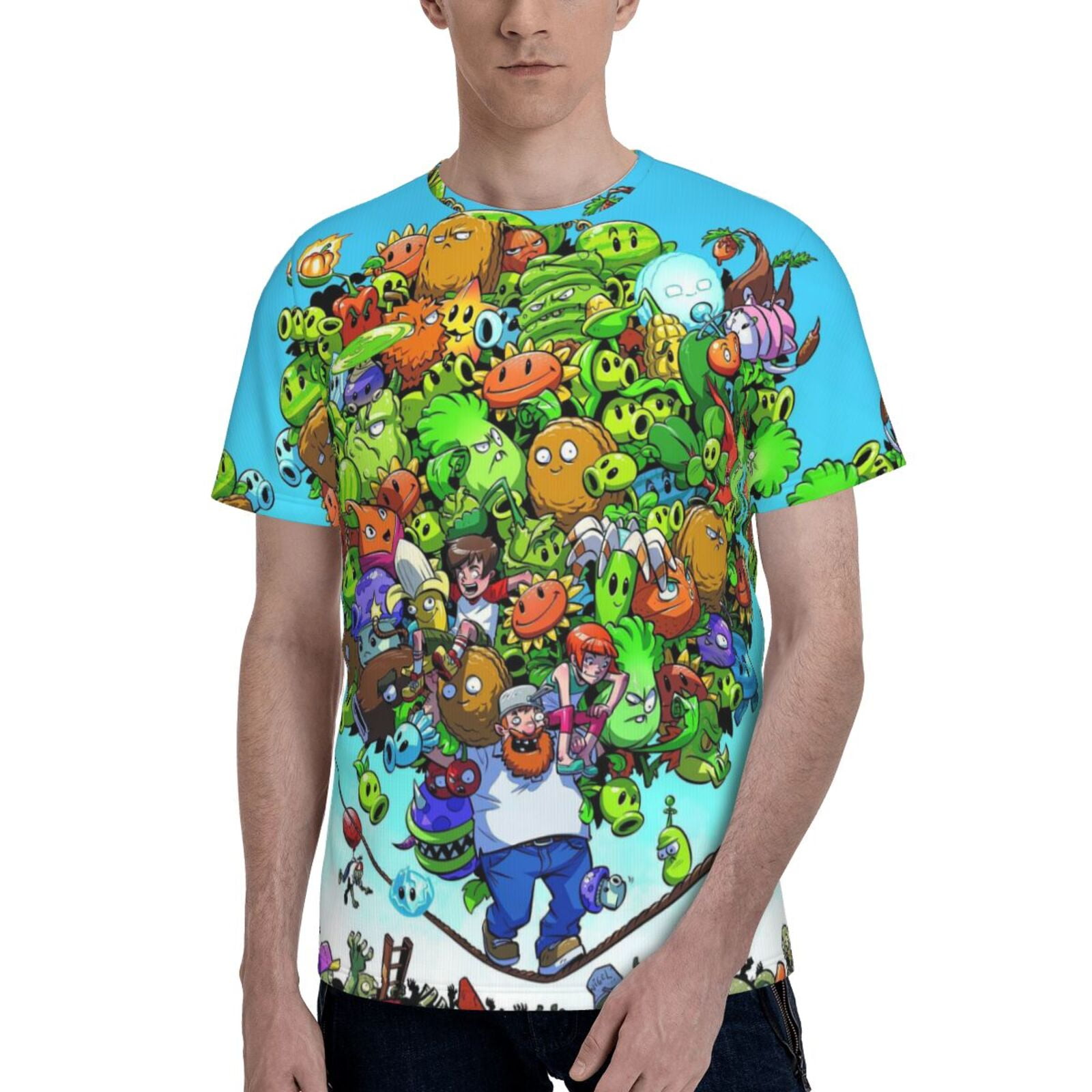 Plants Vs Zombies T-Shirts 3d Printed Short Sleeve Tee Shirt For Men ...