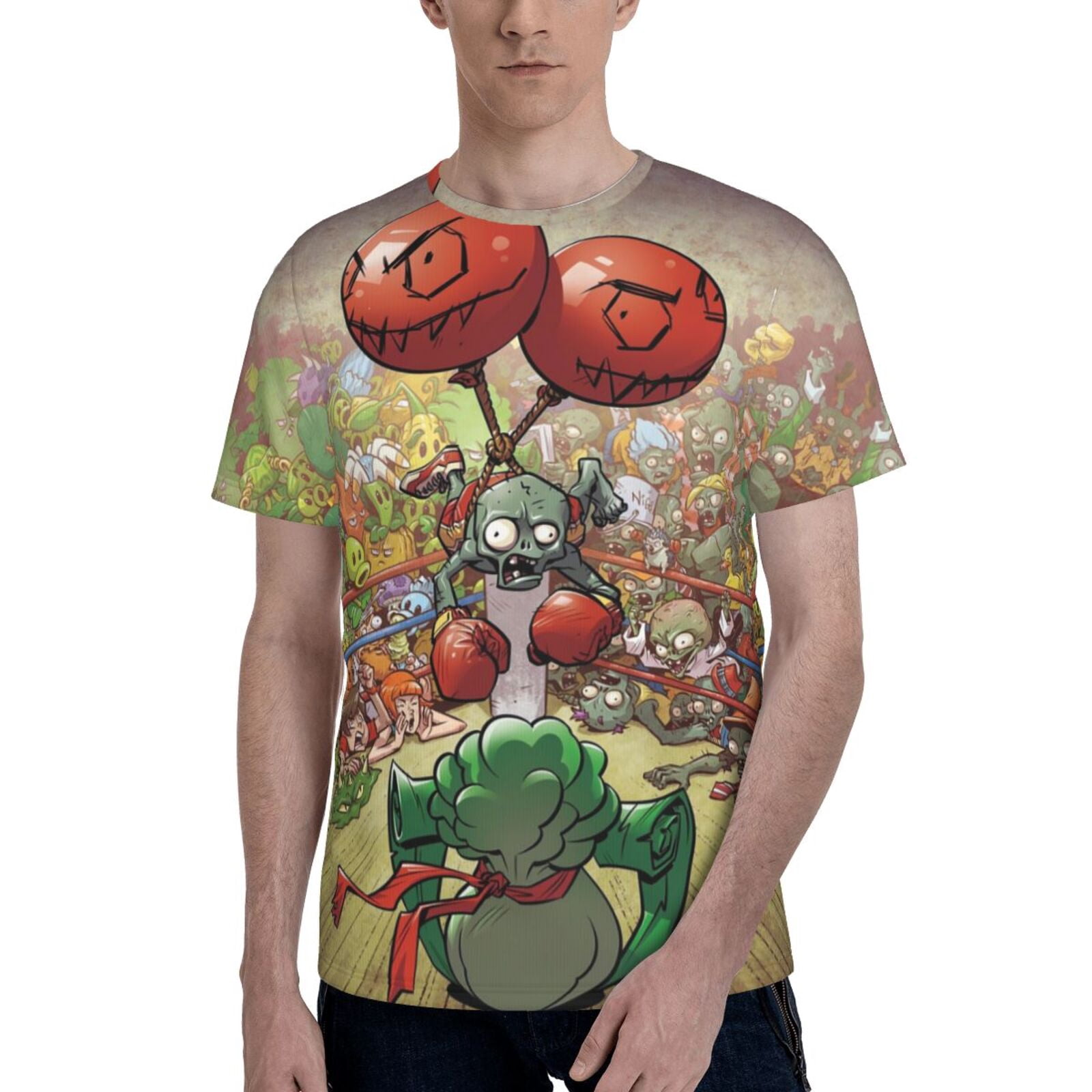 Plants Vs Zombies T-Shirts 3d Printed Short Sleeve Tee Shirt For Men ...