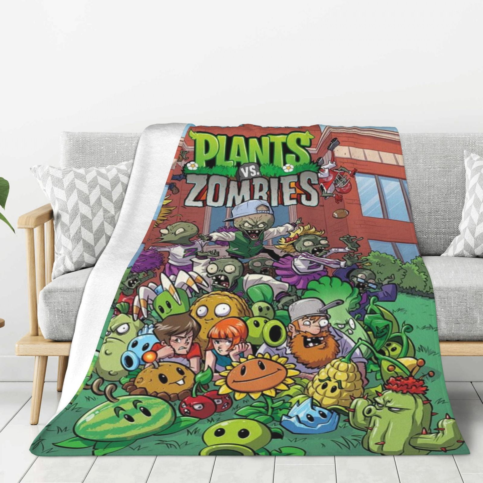 Plants Vs Zombies Throw Blankets 40"X30" Lightweight Cozy Soft Warm ...