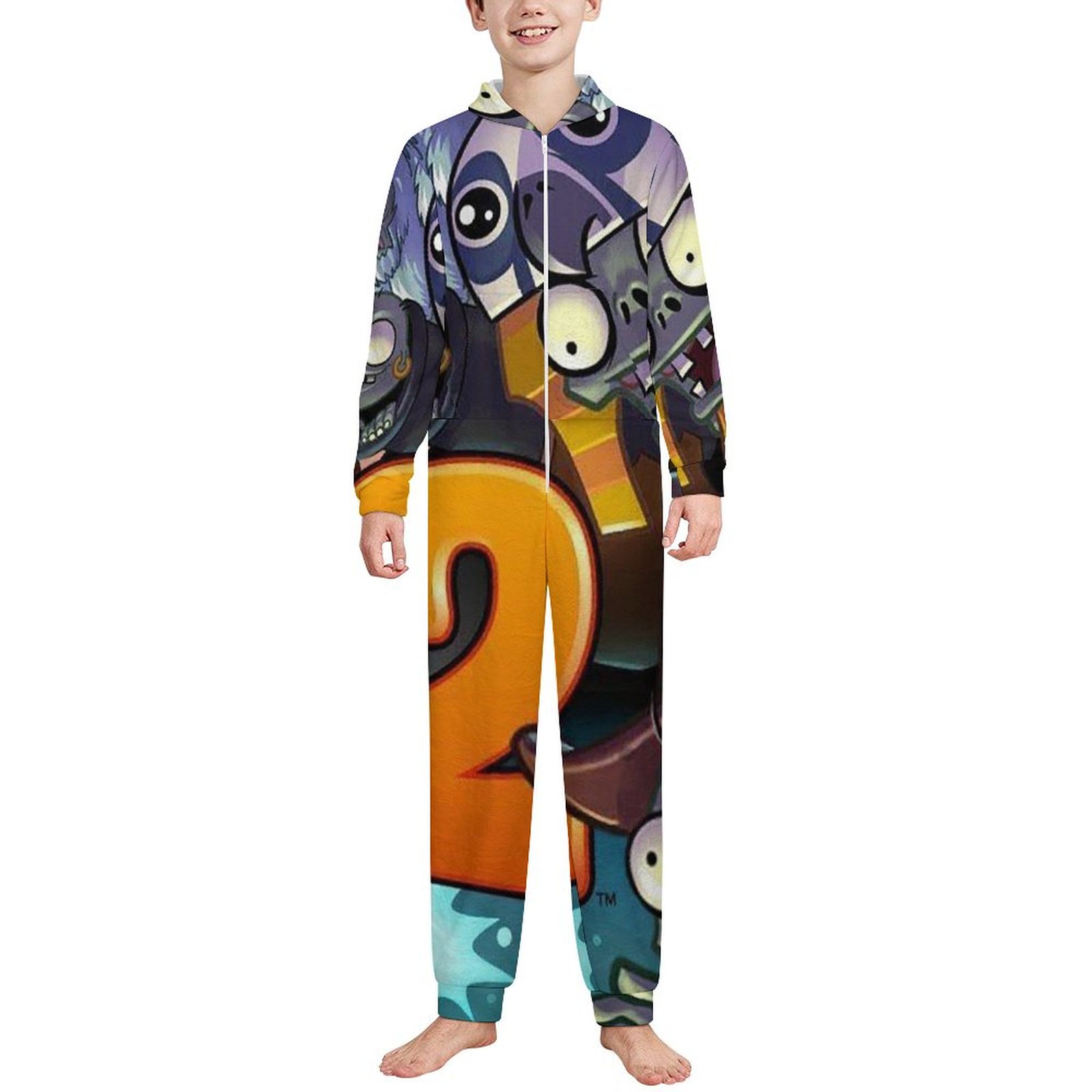 Plants Vs Zombies Unisex Onesie Pajamas Zipper Jumpsuit Hooded One ...