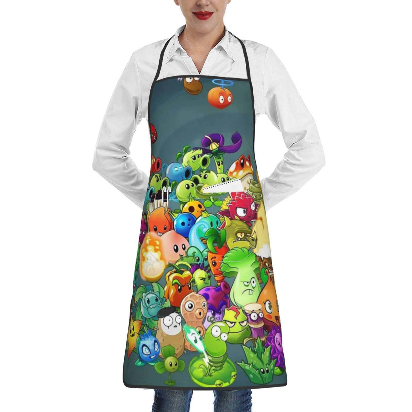 Plants Vs Zombies Waterproof Cooking Aprons, Adjustable Bib Soft Chef ...