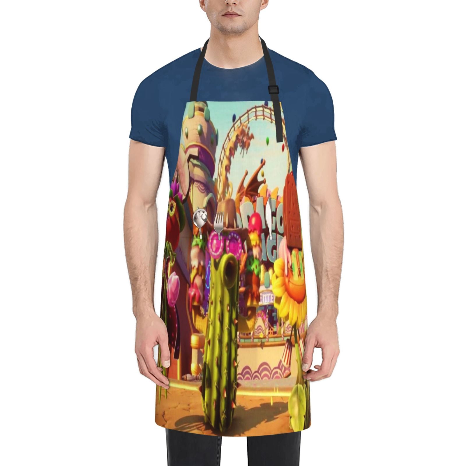 Plants Vs Zombies Waterproof Cooking Aprons, Adjustable Bib Soft Chef ...