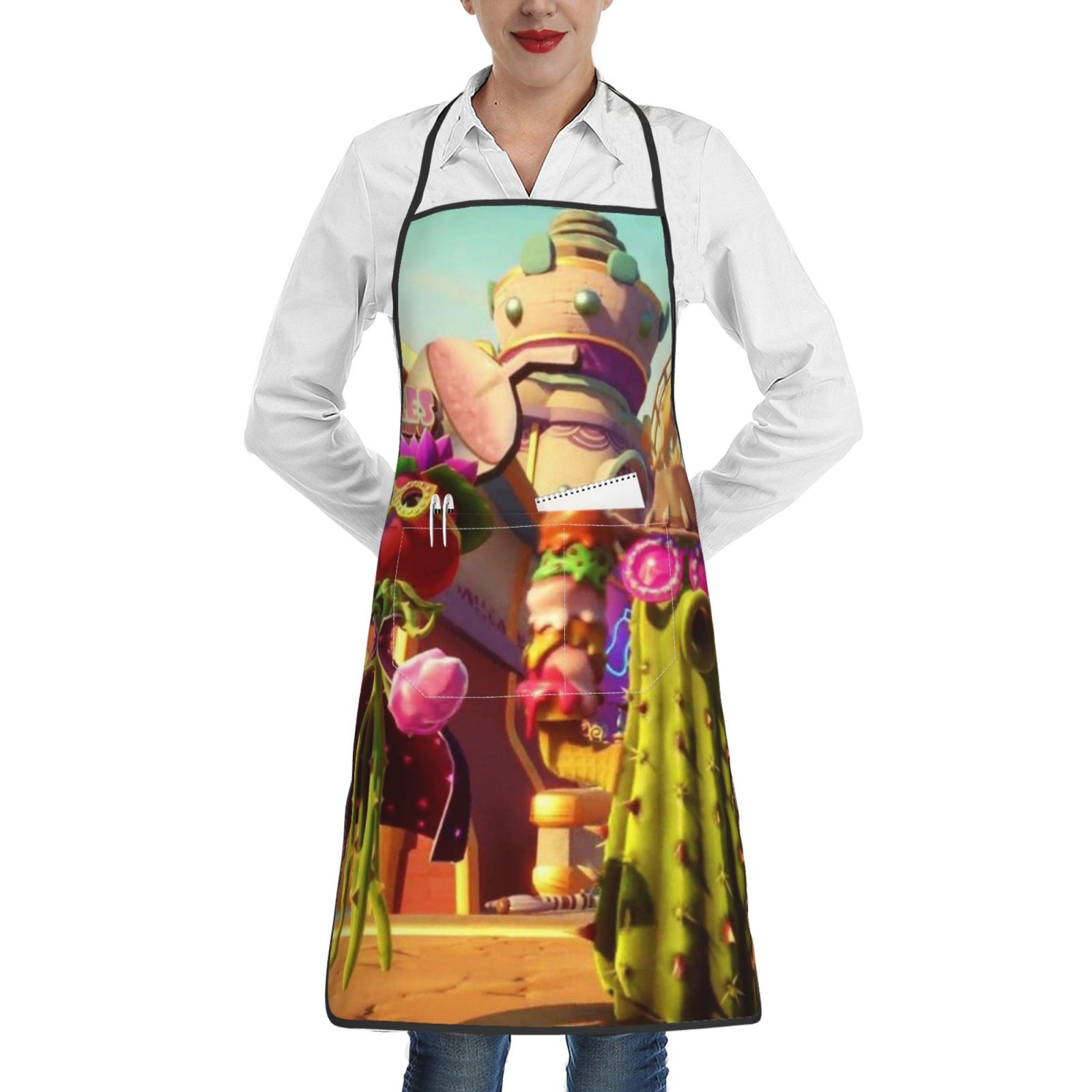Plants Vs Zombies Waterproof Cooking Aprons, Adjustable Bib Soft Chef ...
