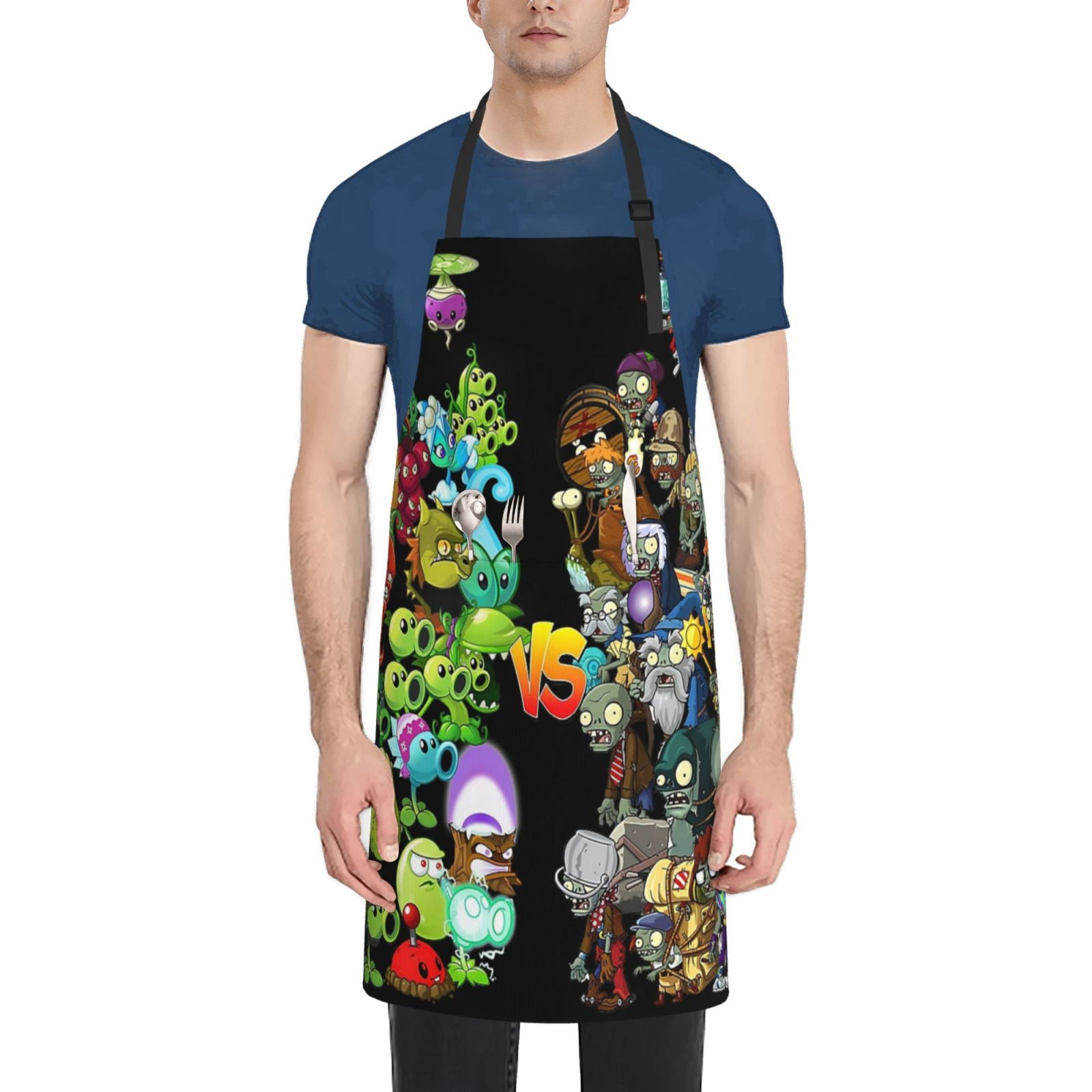 Plants Vs Zombies Waterproof Cooking Aprons, Adjustable Bib Soft Chef ...